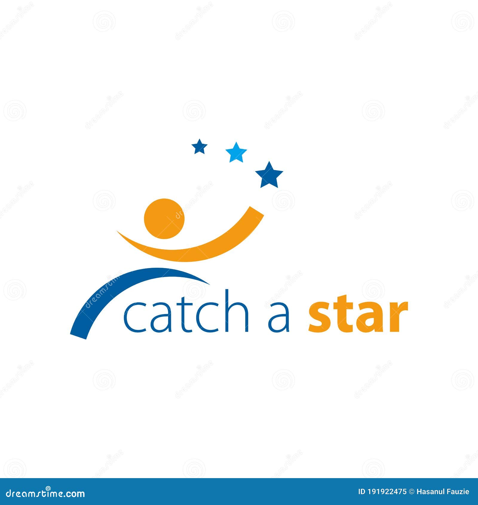 Catch the Star Logo Vector stock vector. Illustration of hand - 191922475