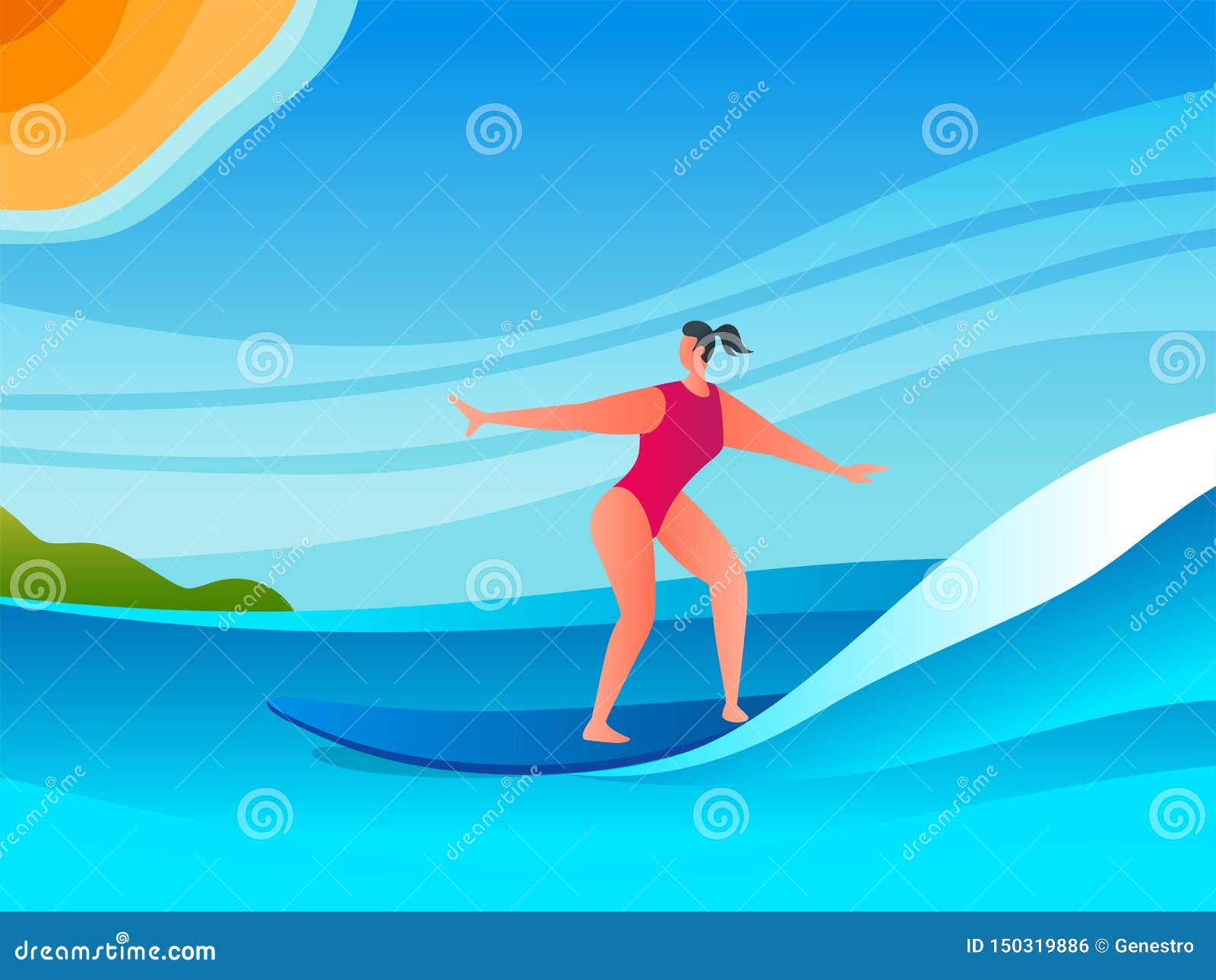 Catch the wave concept 02 stock vector. Illustration of motion - 150319886