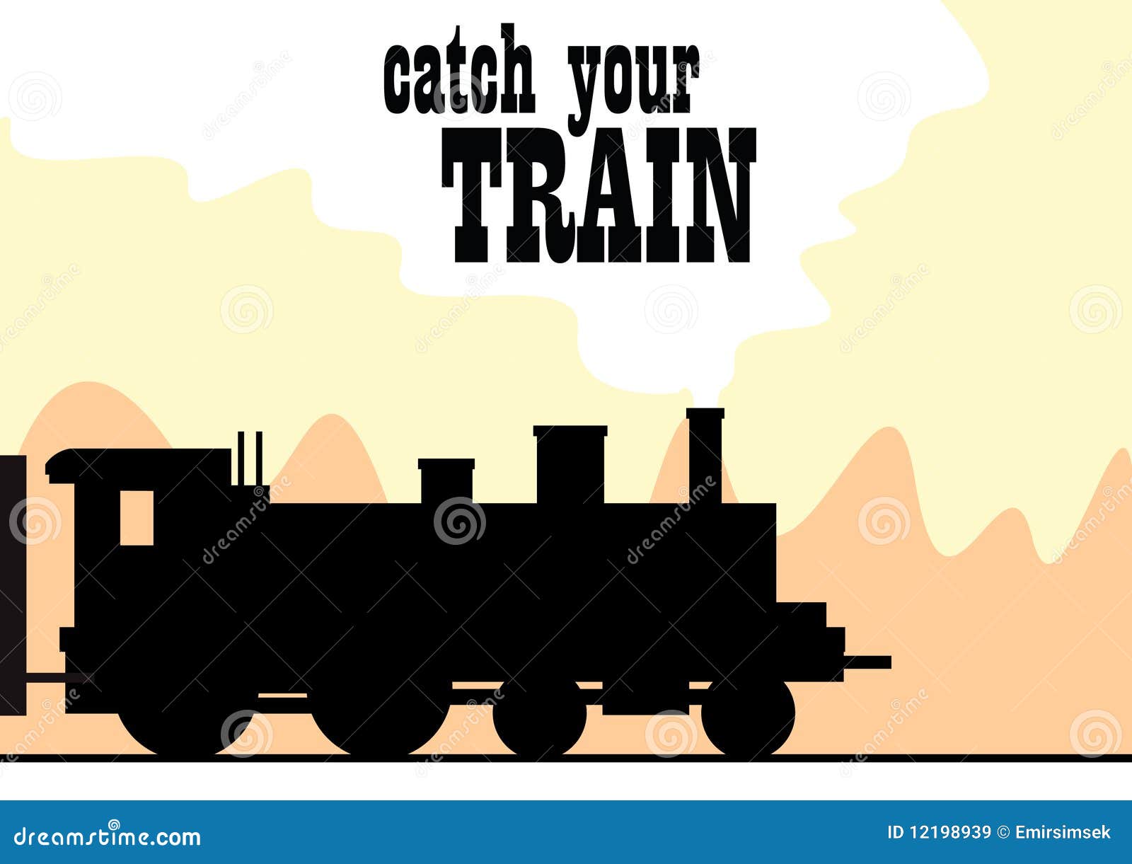 Catch Your Train stock vector. Illustration of western - 12198939