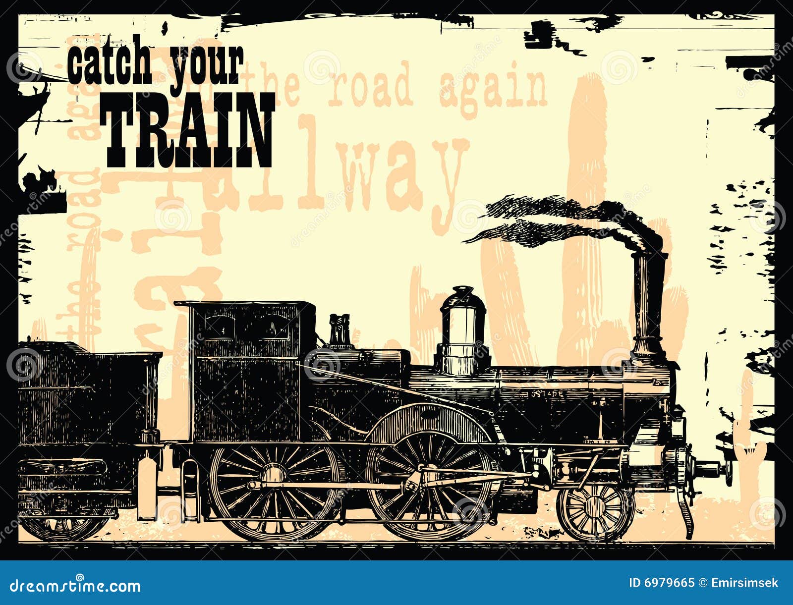 Catch your train stock vector. Illustration of wheel, western - 6979665