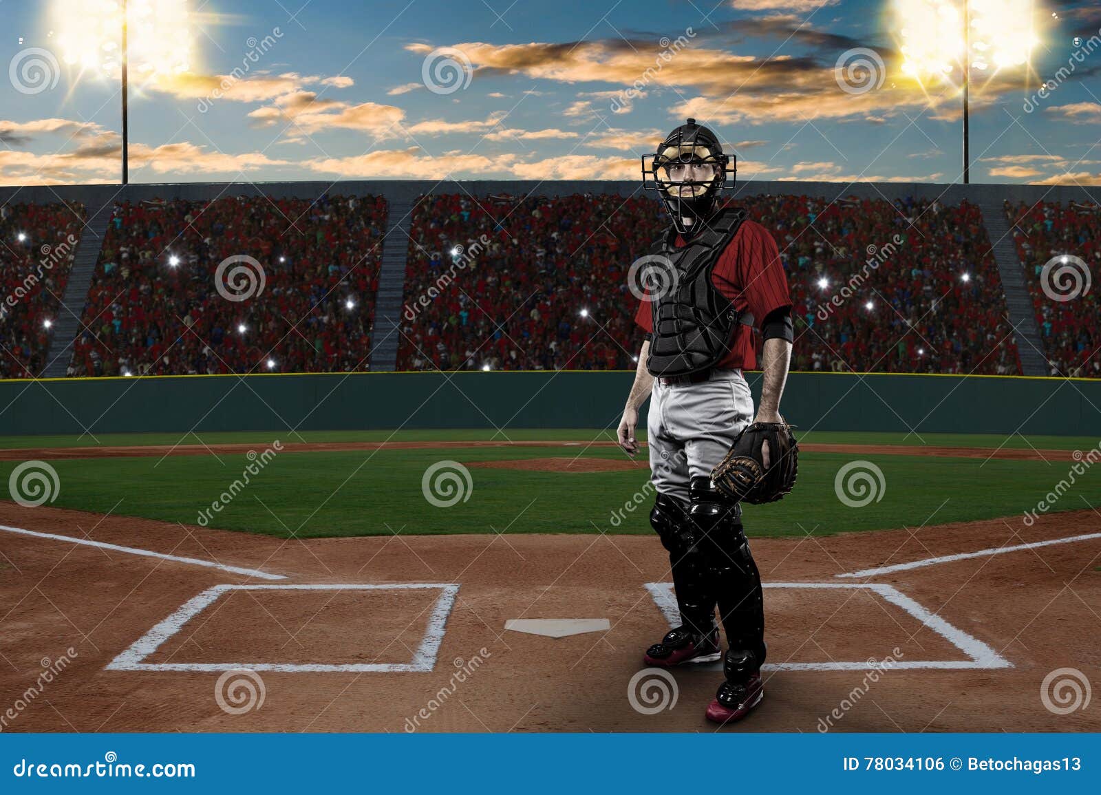 Catcher Baseball Player stock photo. Image of uniform - 78034106
