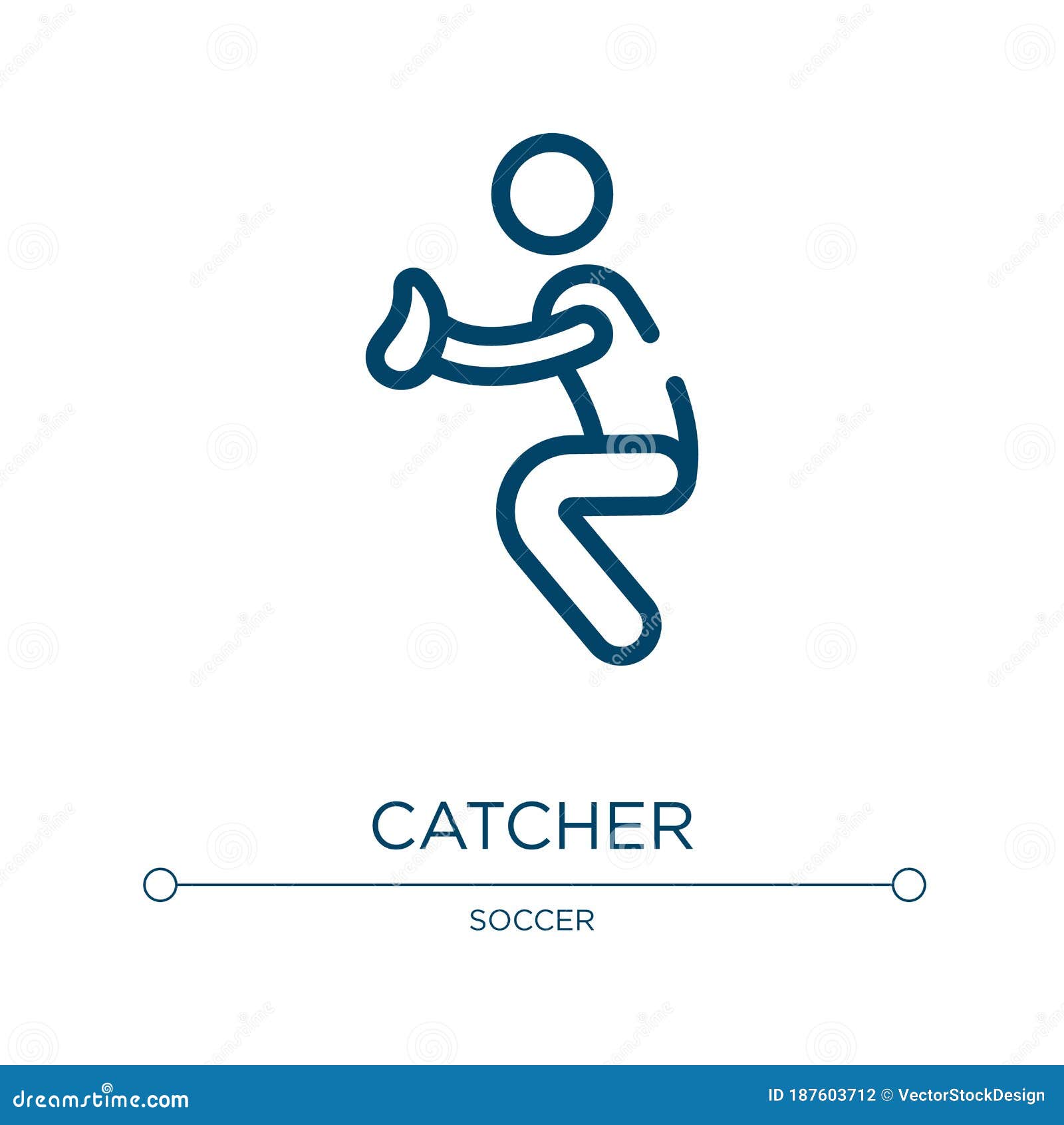 Catcher Icon. Linear Vector Illustration from Baseball Collection ...
