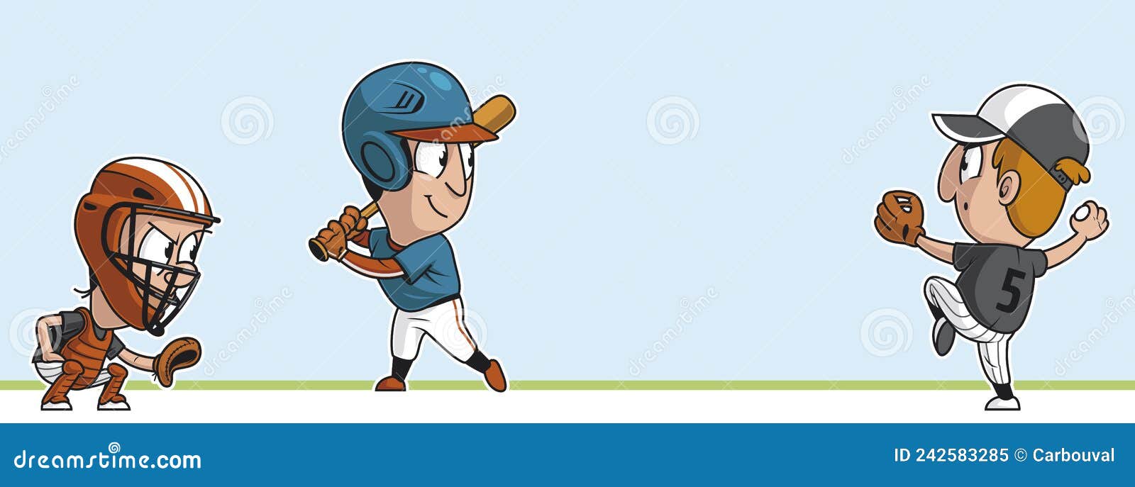 Catcher,pitcher and Batter Playing Baseball Stock Illustration ...