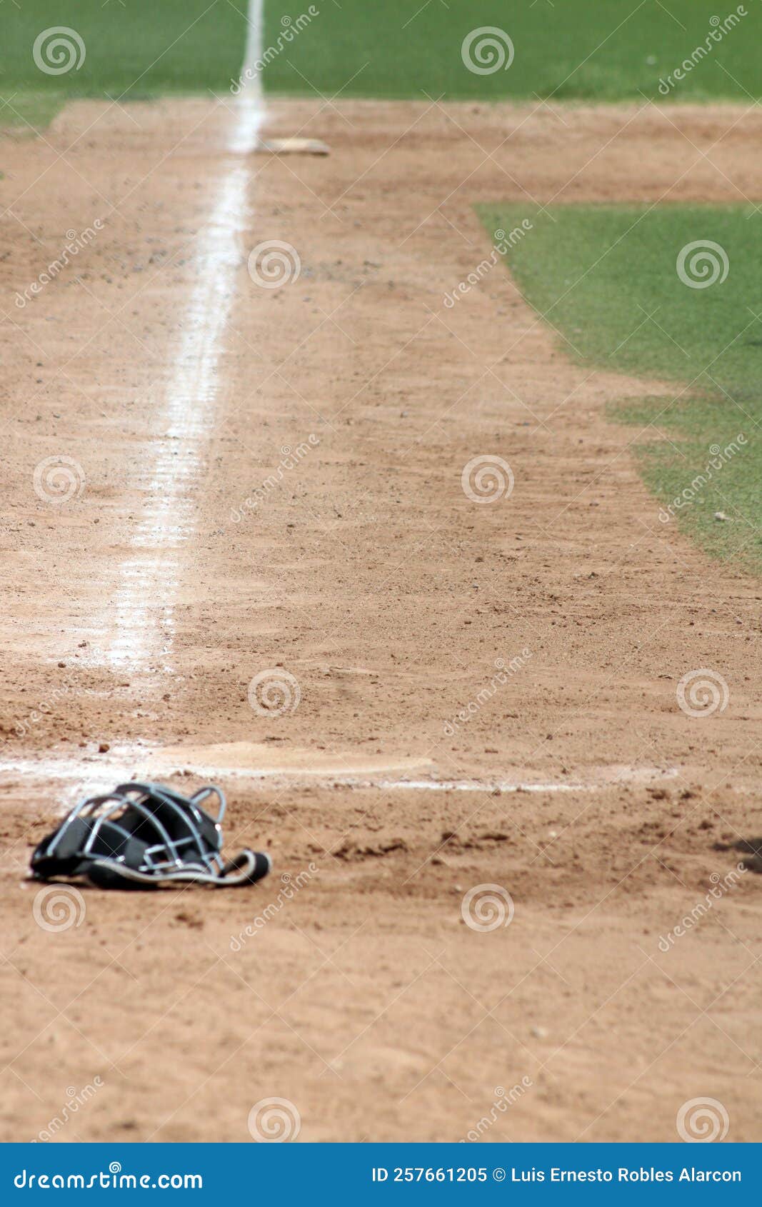 Catcher S Mask on Baseball Field at Afternoon Stock Image - Image of ...