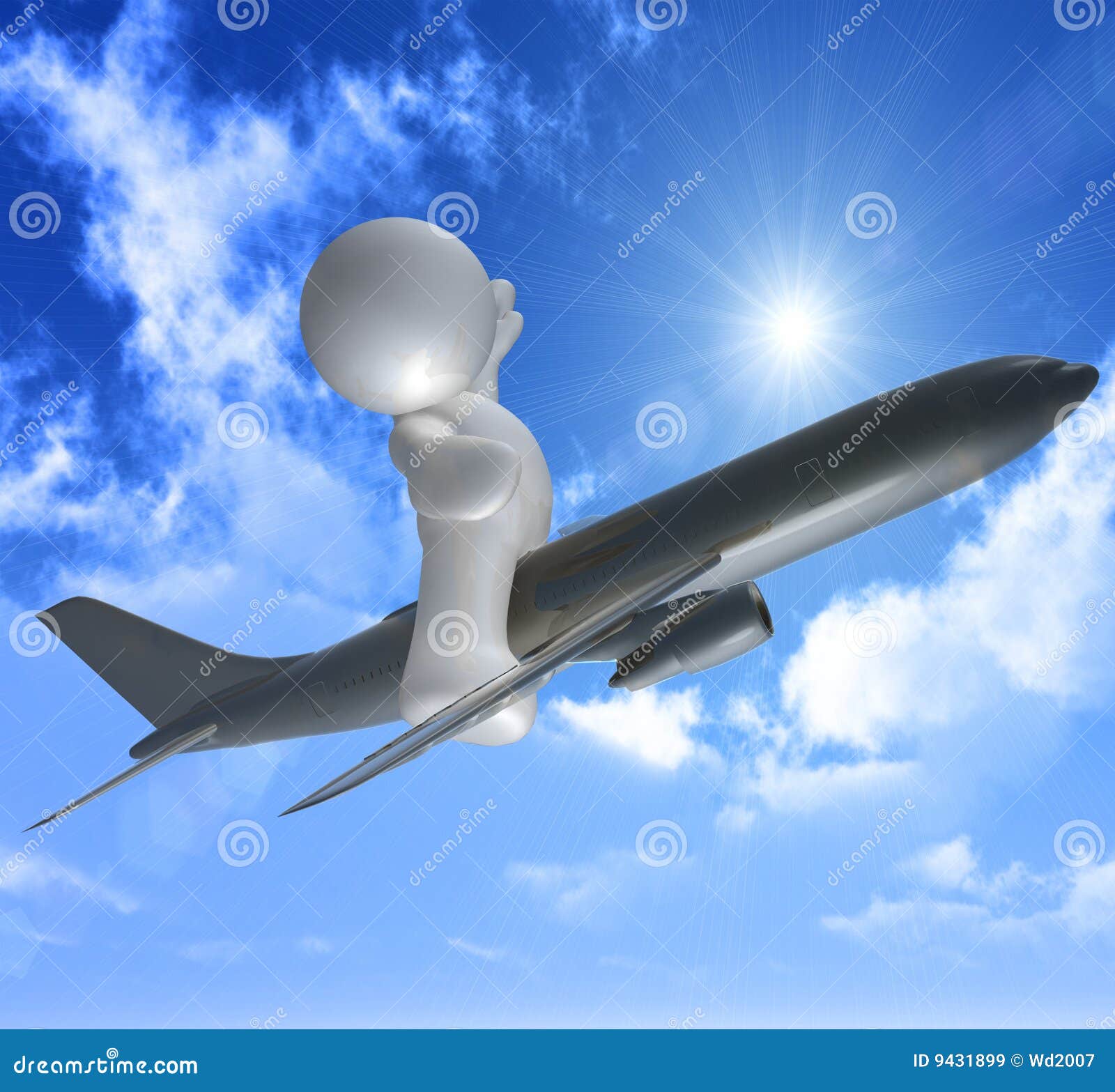 Catching air plane stock illustration. Illustration of late - 9431899