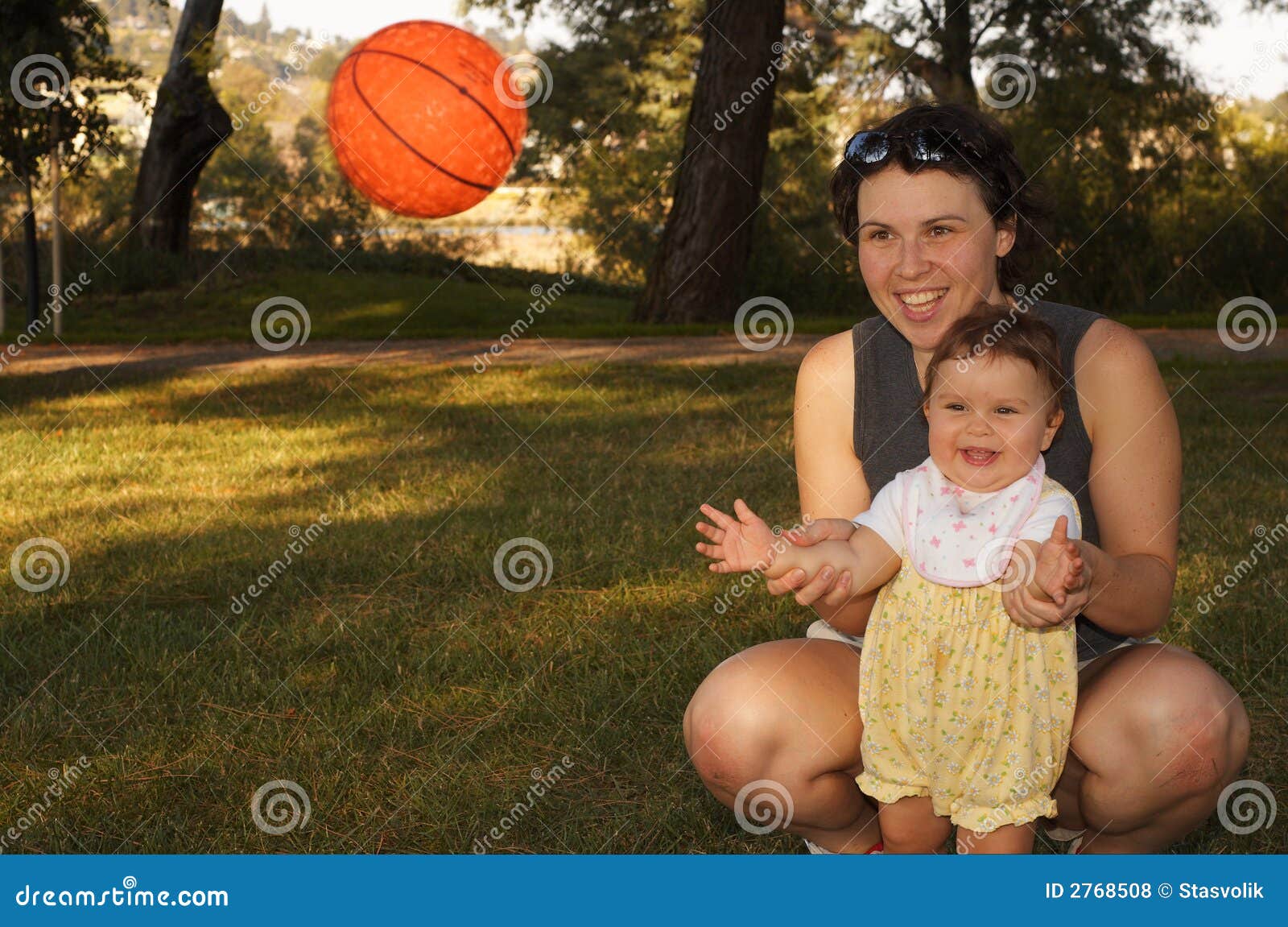Catching the ball stock photo. Image of daughter, grass - 2768508