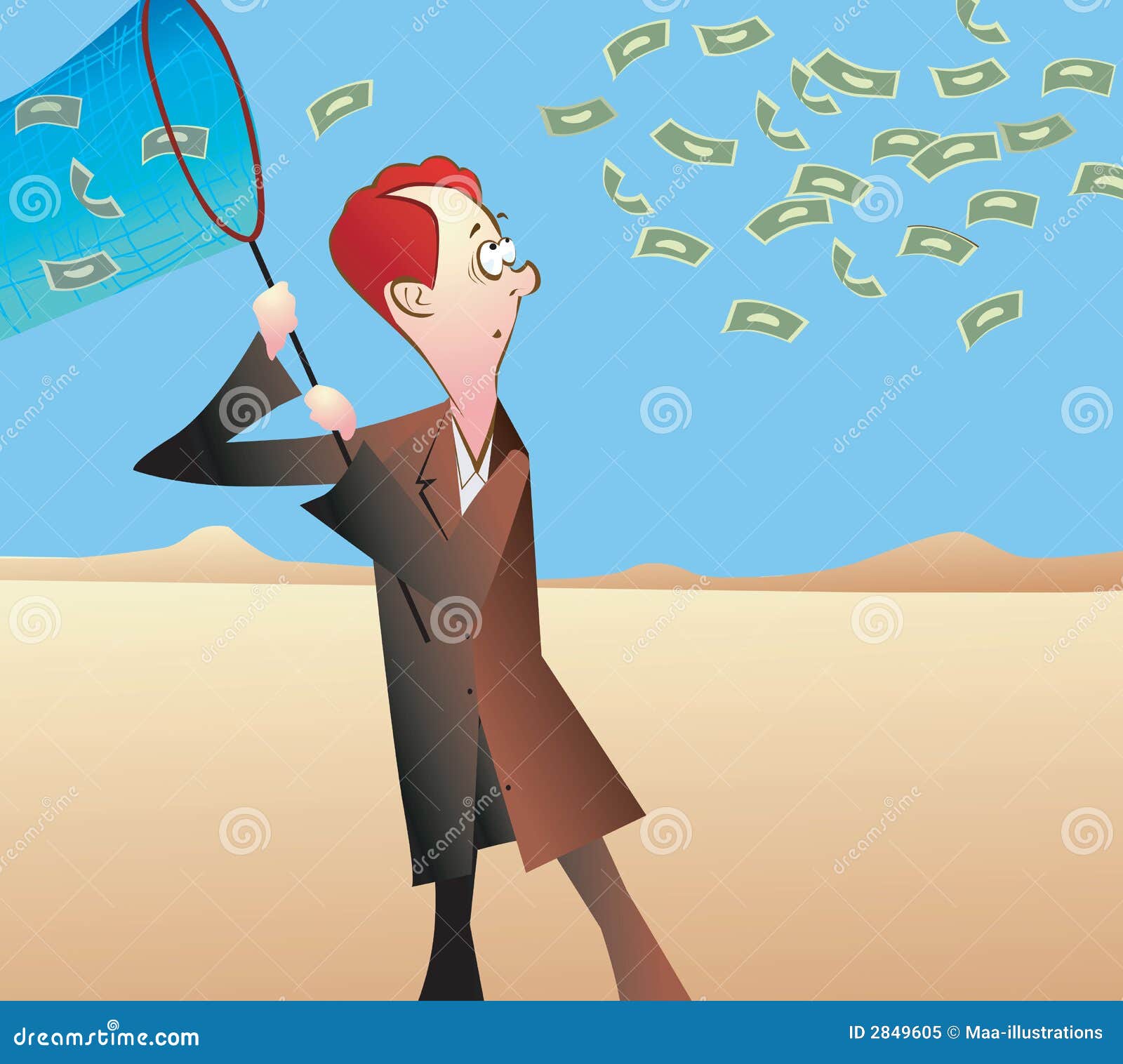 Catching currency stock vector. Illustration of currency - 2849605