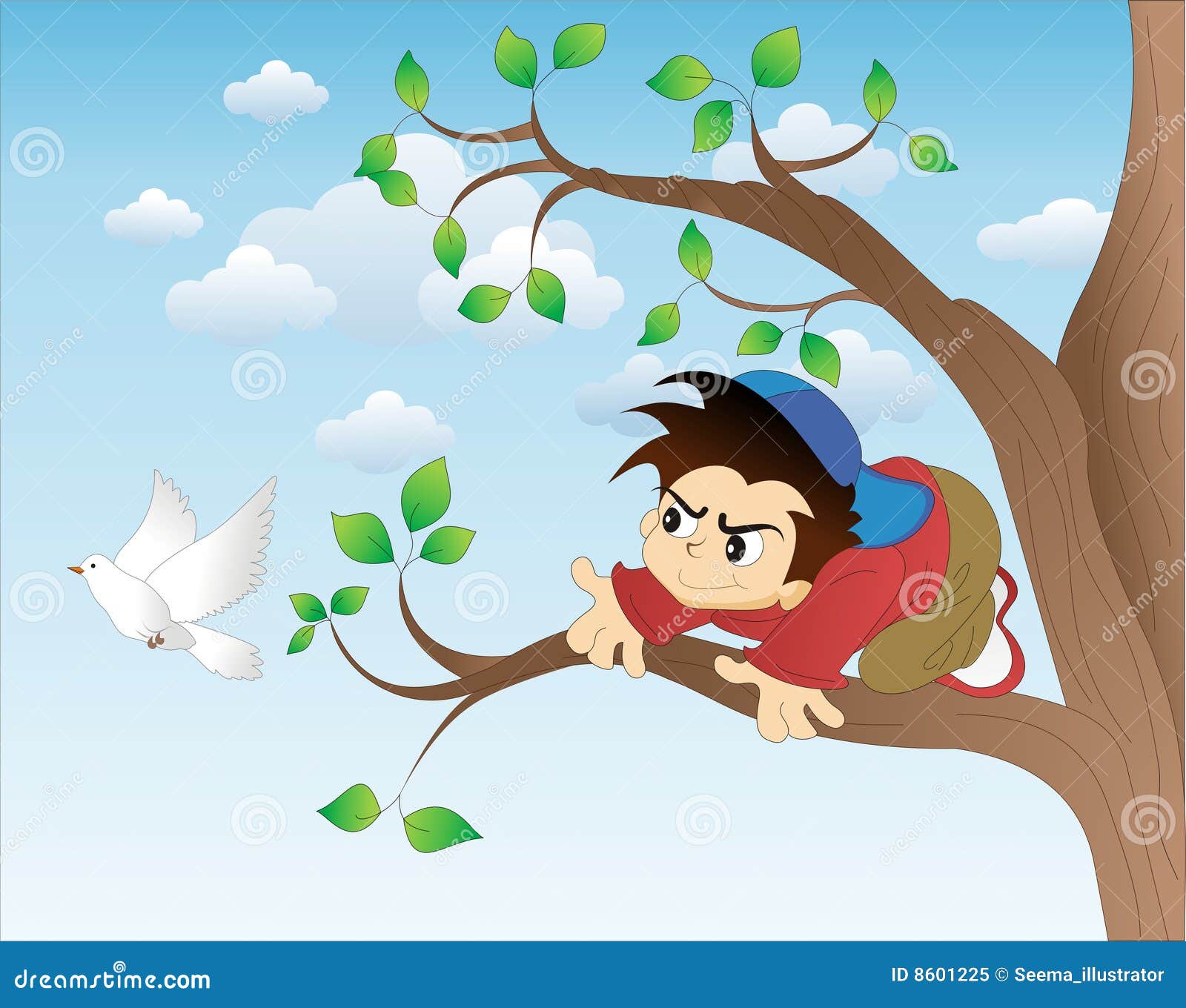 Catching a dove stock illustration. Illustration of game - 8601225