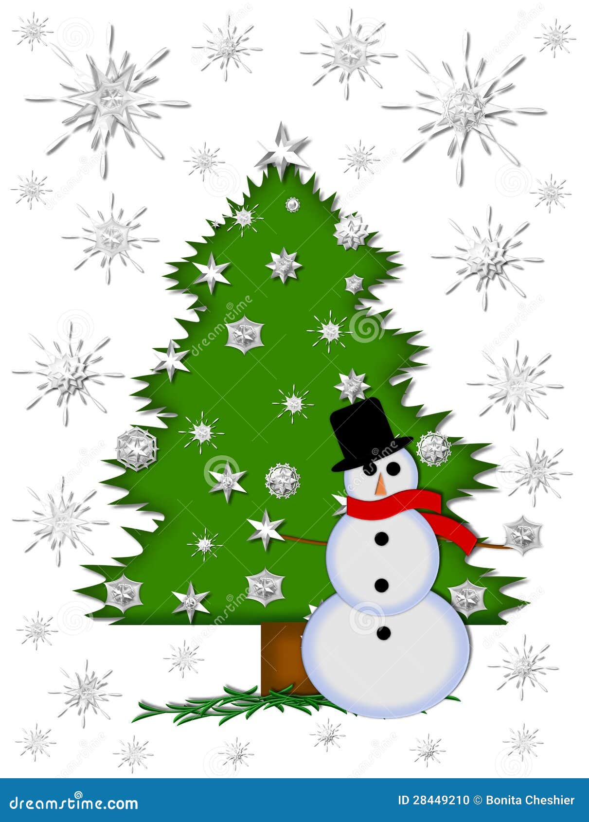 Catching a Falling Snowflake Stock Illustration - Illustration of ...