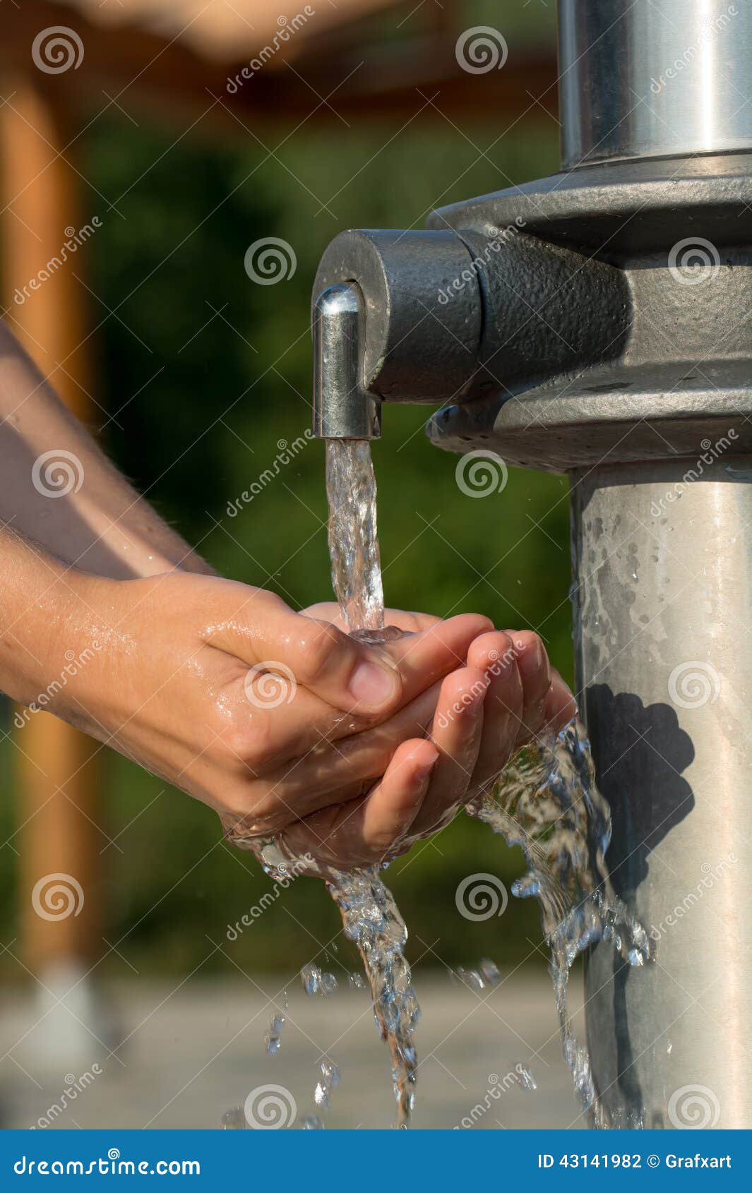 Catching Fresh and Cool Water with Hands Stock Photo - Image of ...