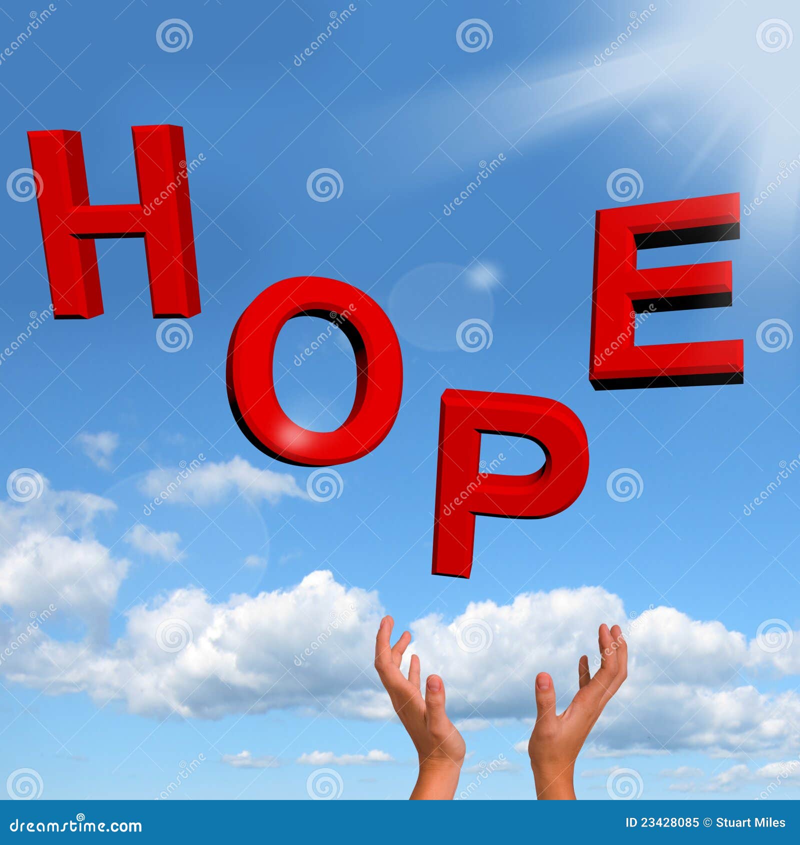 Catching Hope Letters As Sign of Wishing Stock Illustration ...