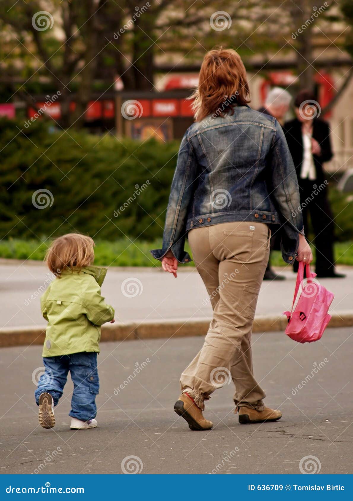 Catching Mom stock image. Image of trousers, city, rose - 636709