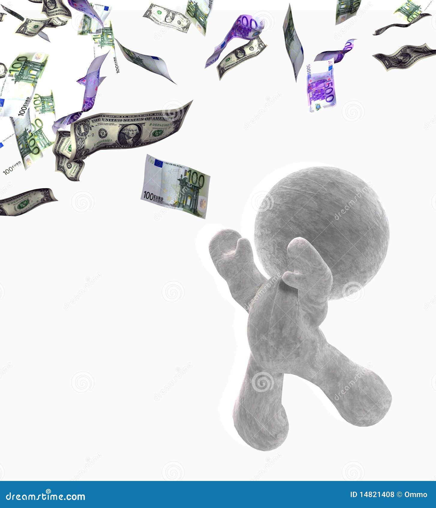 Catching money stock illustration. Illustration of person - 14821408