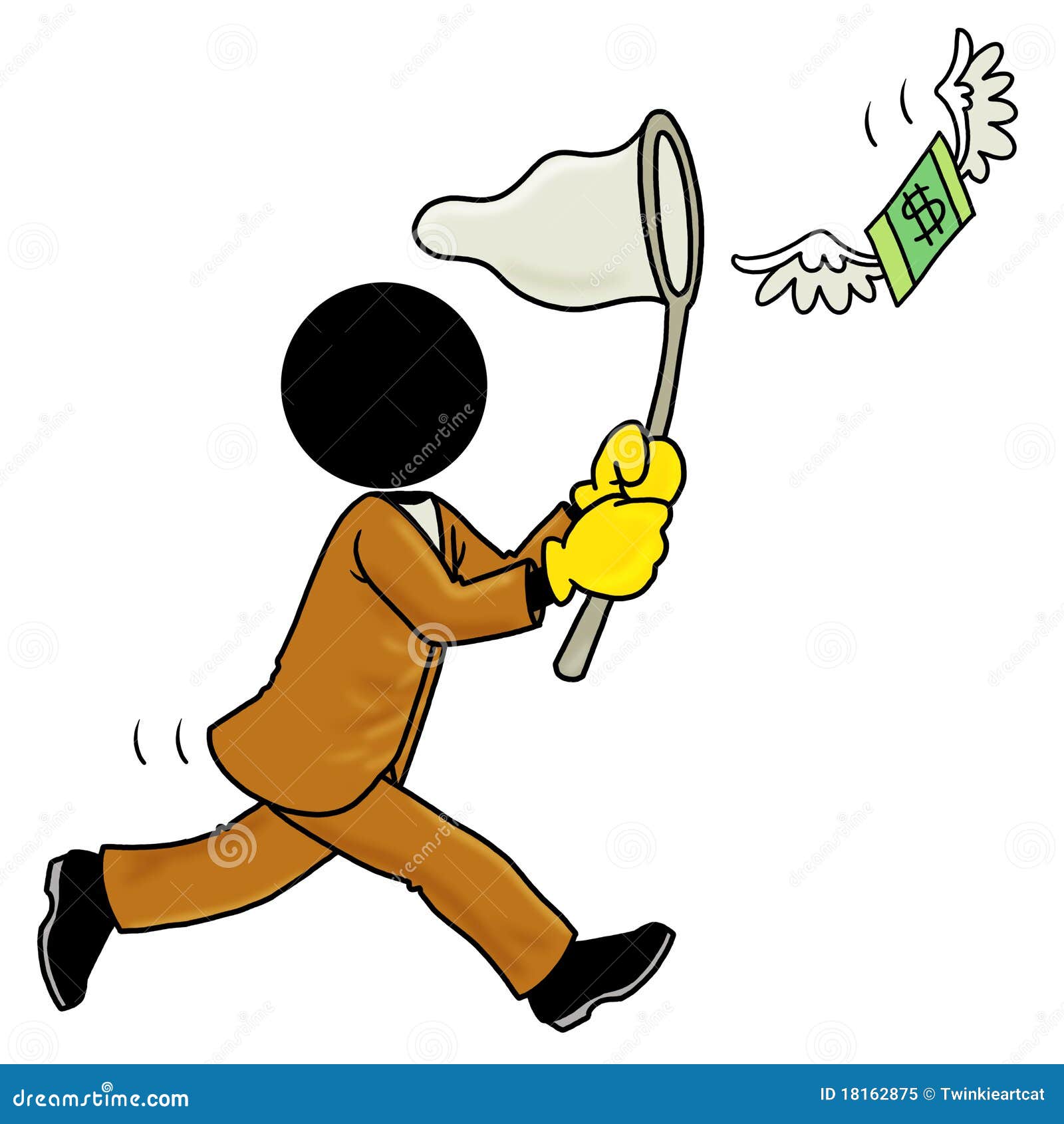 Catching money stock illustration. Illustration of money - 18162875