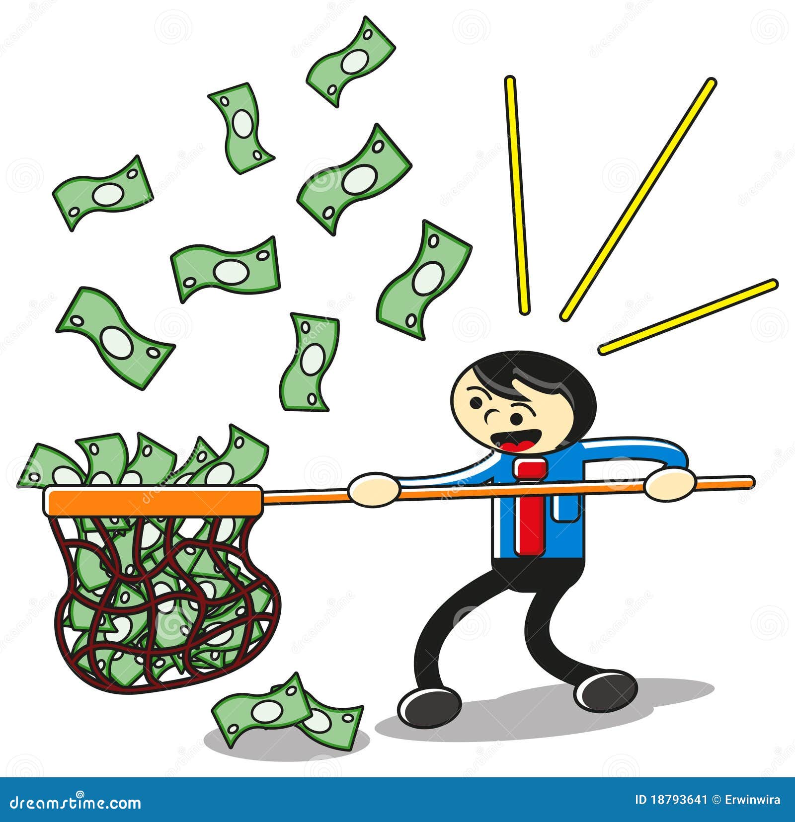 Catching money stock vector. Illustration of businessman - 18793641