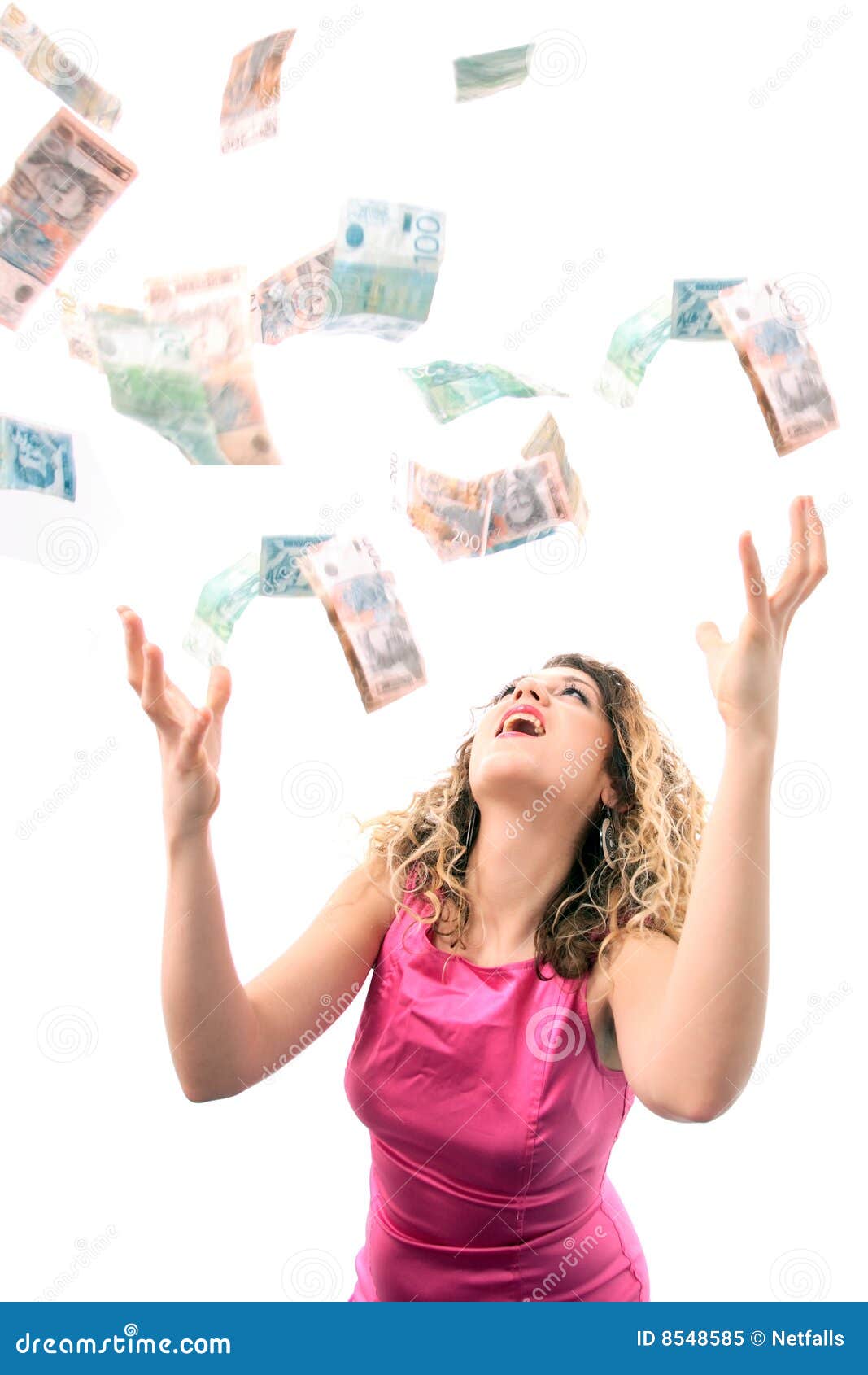 Catching money stock image. Image of happiness, people - 8548585
