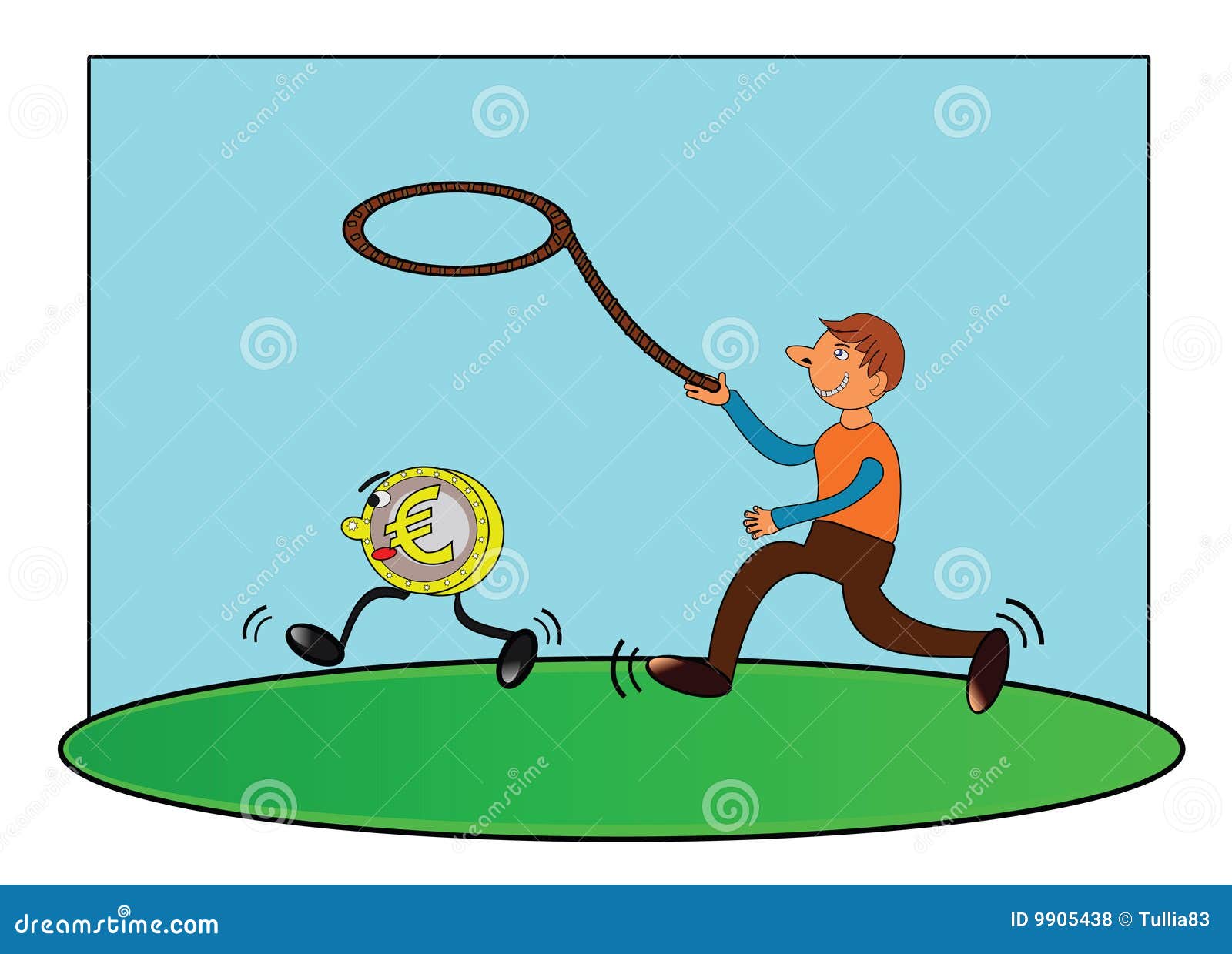 Catching money stock vector. Illustration of money, chasing - 9905438