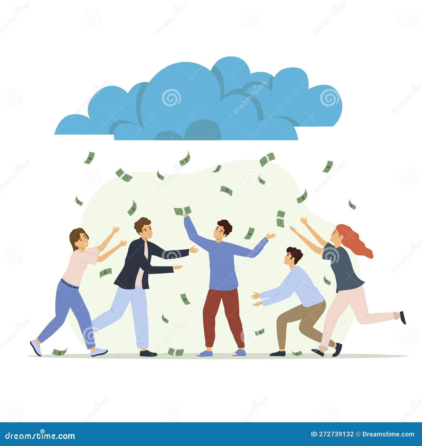 Catching People Flat Set Composition Stock Vector - Illustration of ...