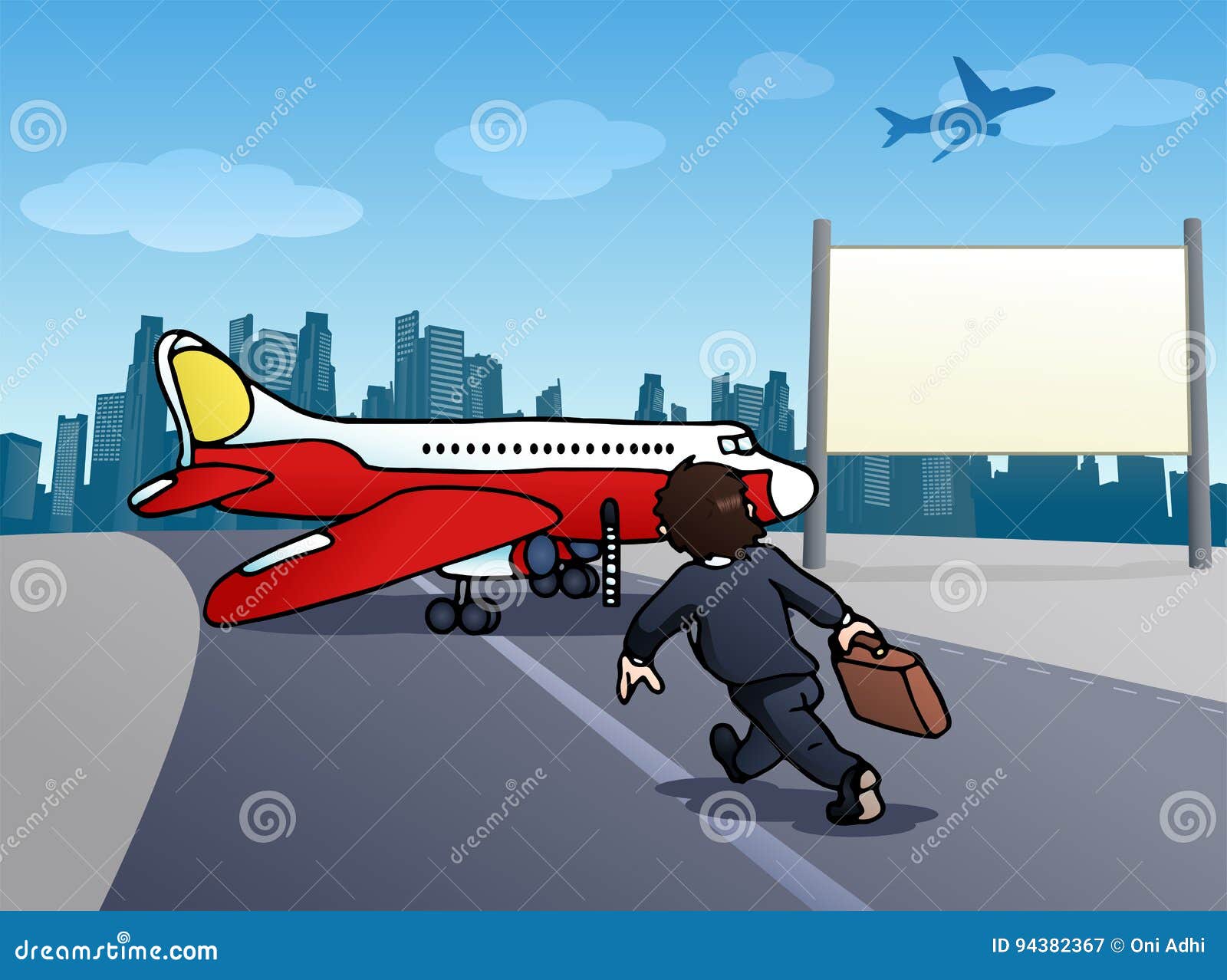 Catching the plane stock illustration. Illustration of gear - 94382367