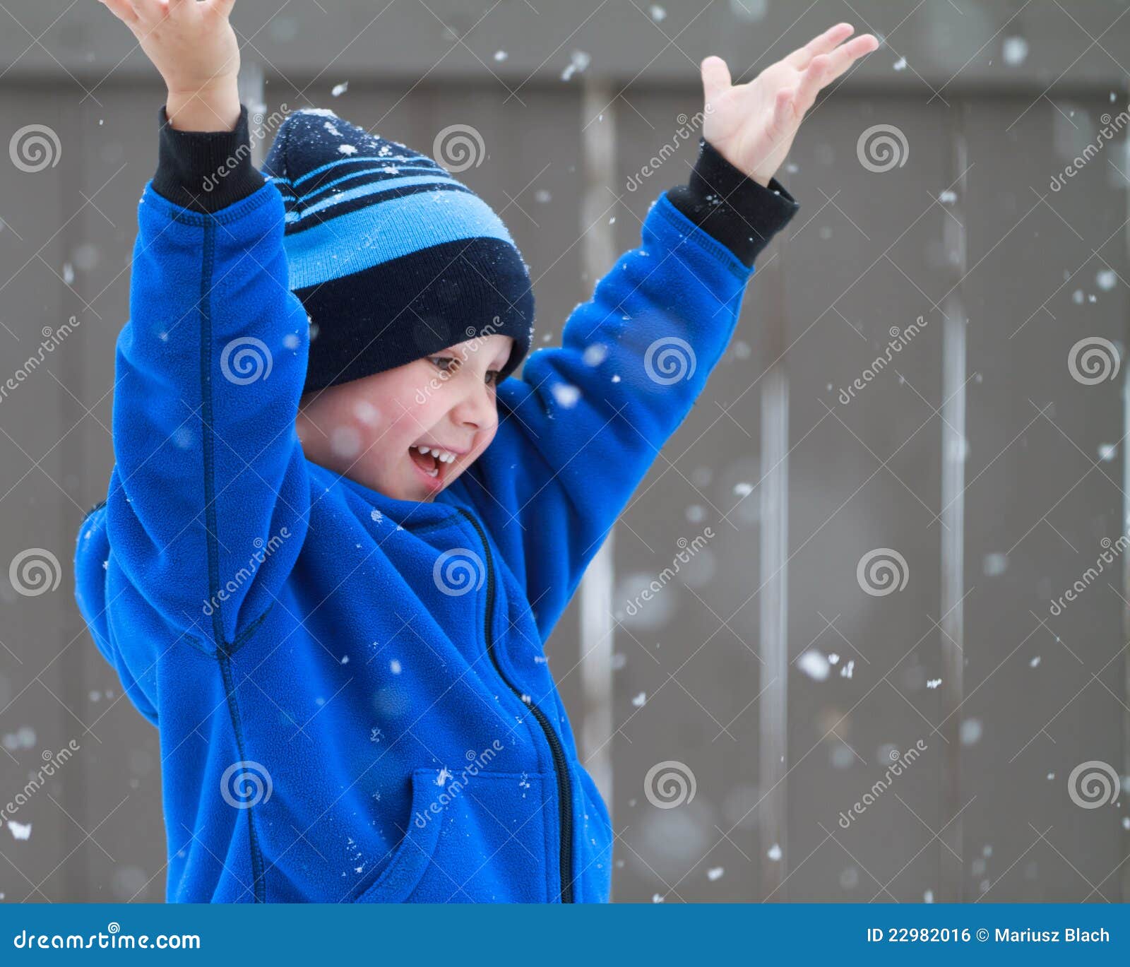 Catching snowflakes stock photo. Image of little, cute - 22982016