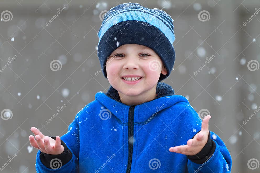 Catching snowflakes stock photo. Image of human, cute - 22982082