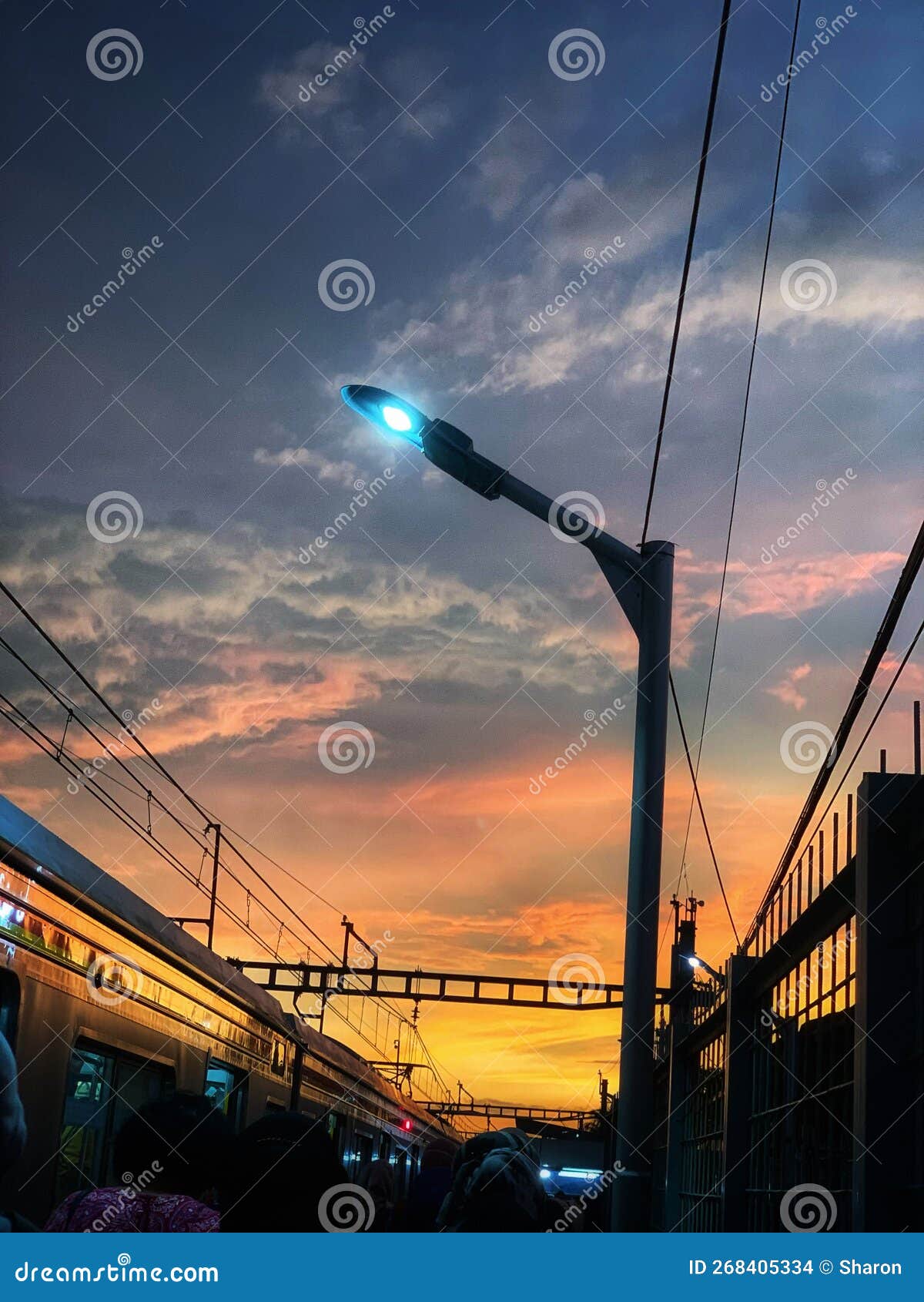 Catching sunset stock photo. Image of blue, station - 268405334