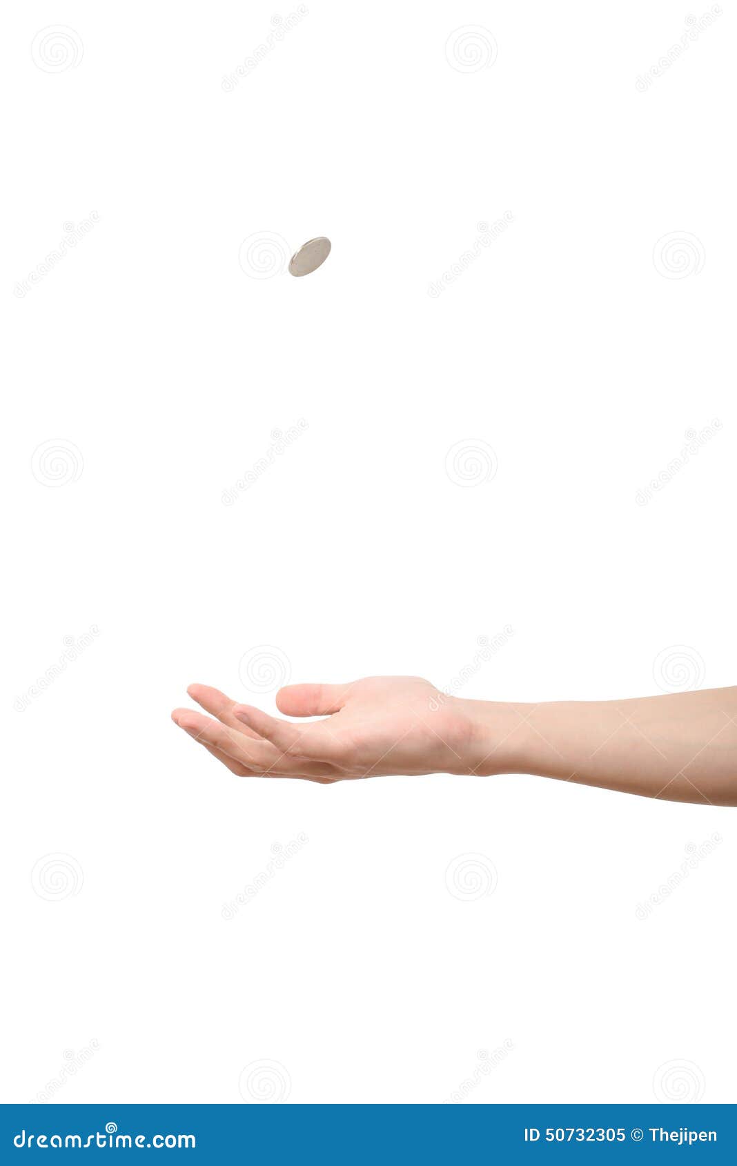 Catching tossed coin stock image. Image of thumb, currency - 50732305
