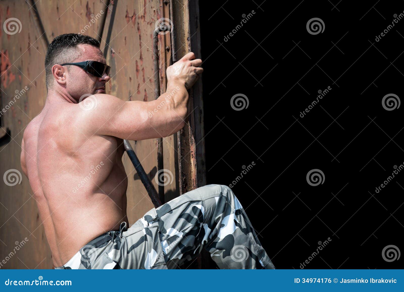 Muscular Man Catching A Train Royalty-Free Stock Photography ...