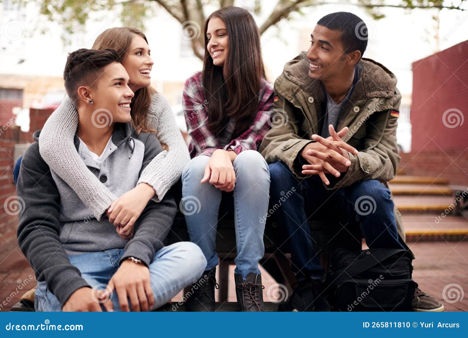 Catching Up after Class. a Group of University Students Talking on ...