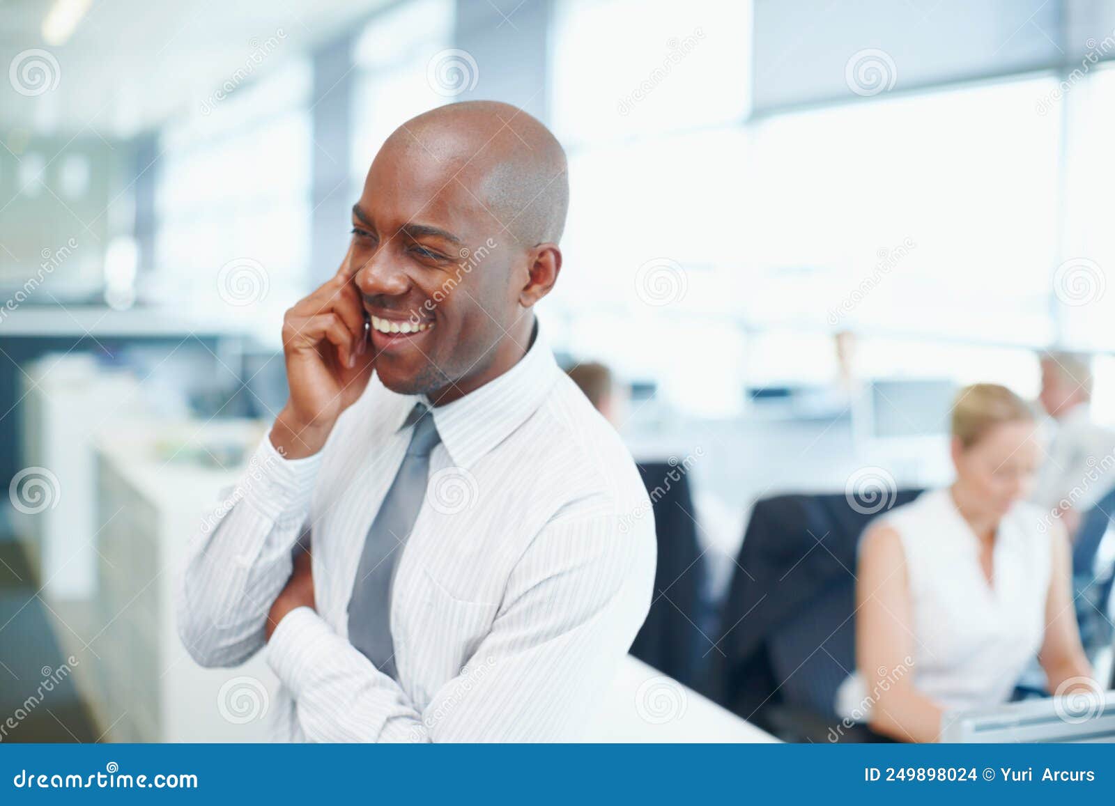 Catching Up with His Clientele. Positive Young African Executive on His ...