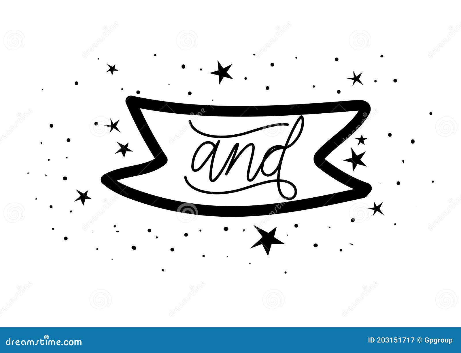 And Catchword in Little Stars Stock Vector - Illustration of catchwords ...
