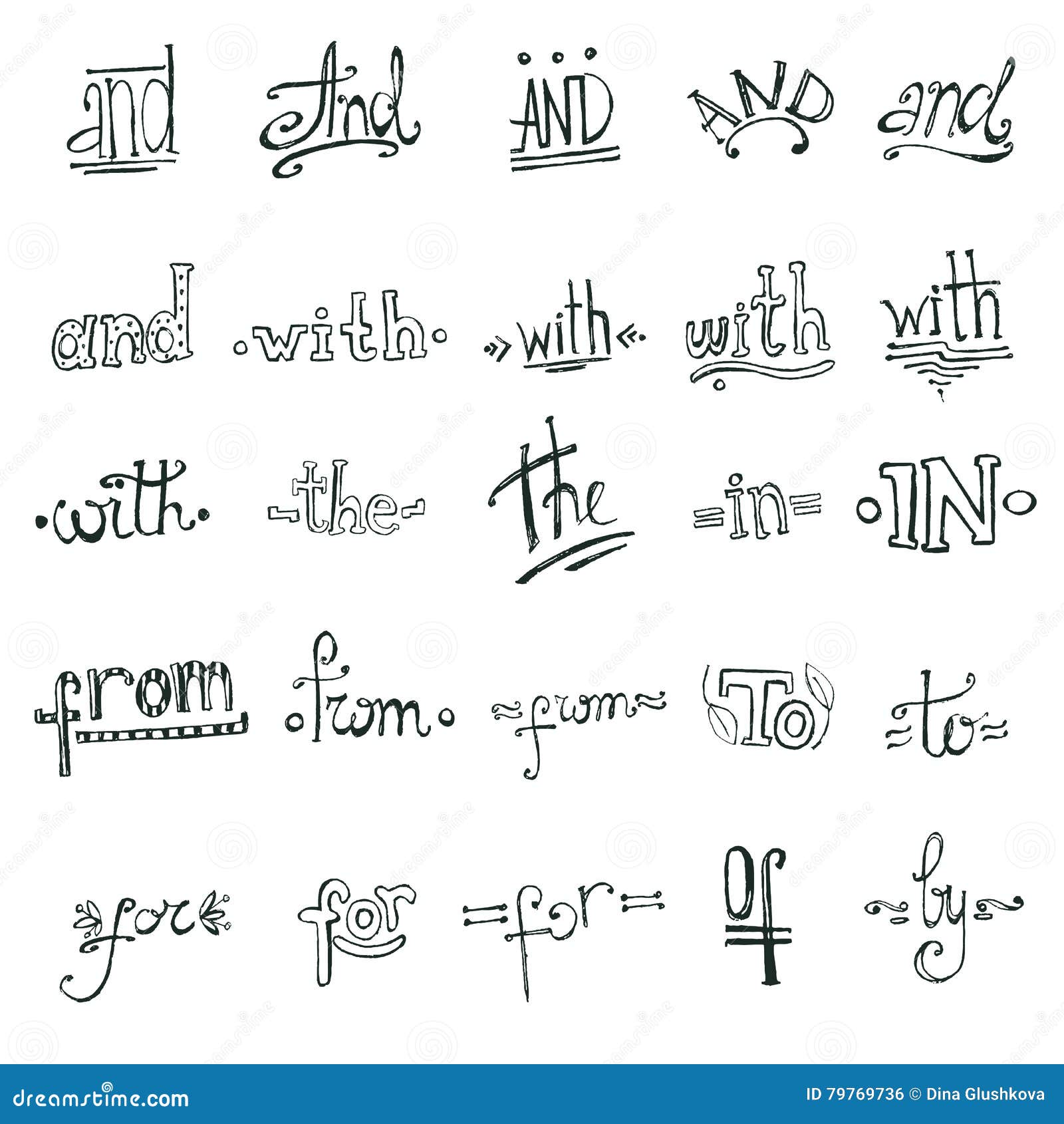 Catchwords Design Elements Set. Stock Vector - Illustration of frame ...