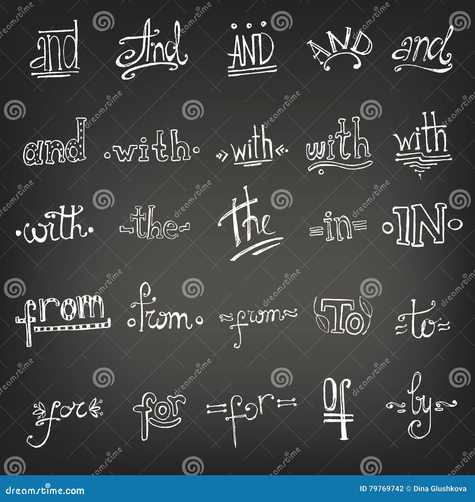 Catchwords Design Elements Set. Stock Vector - Illustration of letters ...