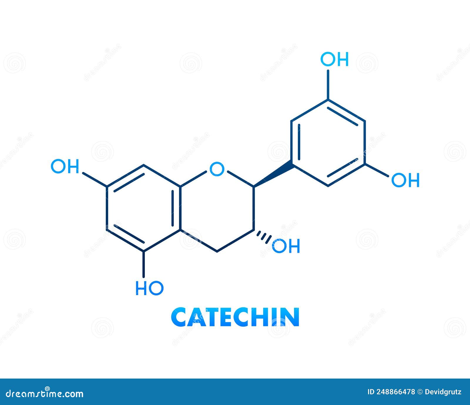 Catechin Formula. Icon with Green Catechin Formula Stock Vector ...