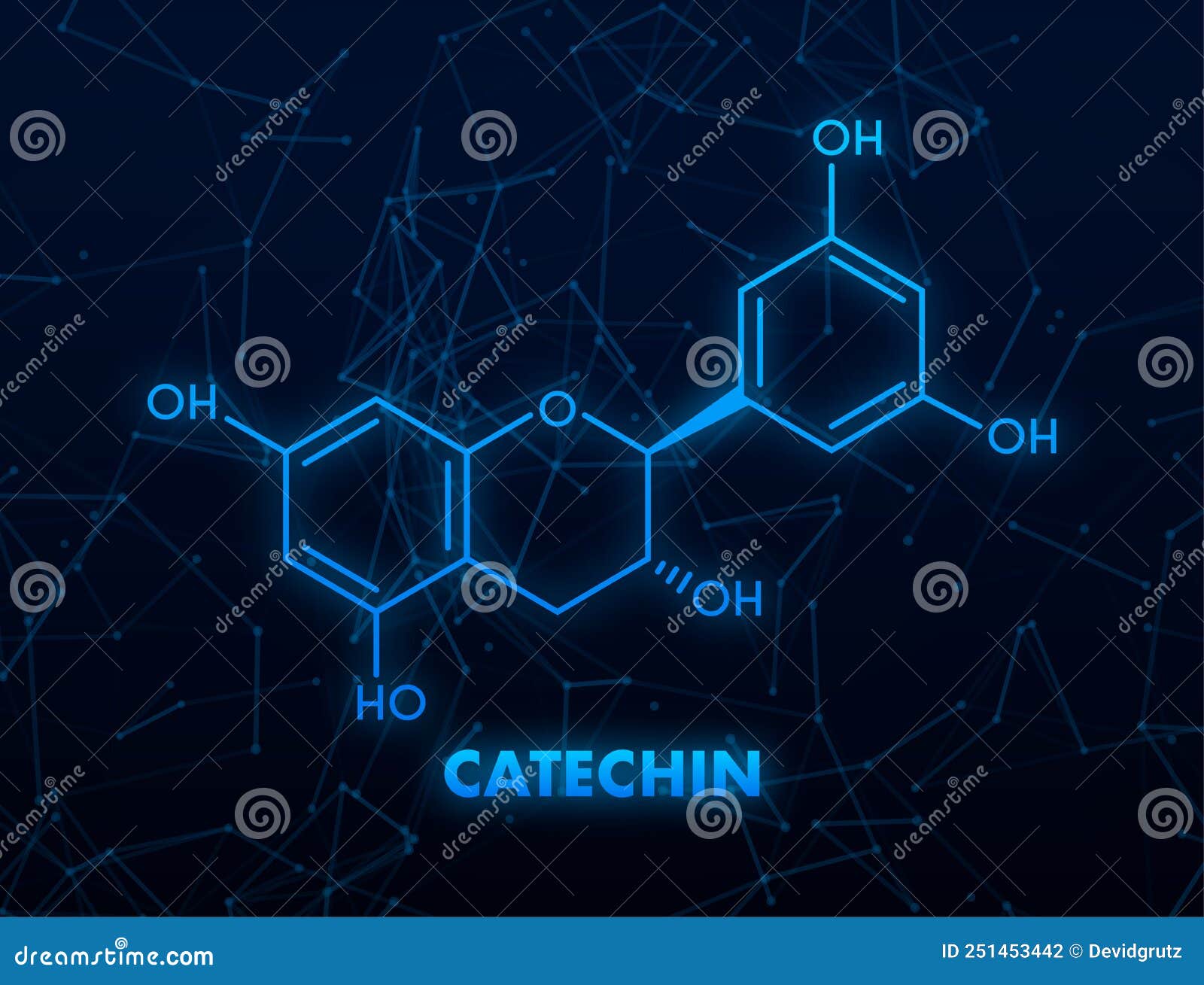 Catechin Formula. Icon with Green Catechin Formula Stock Vector ...