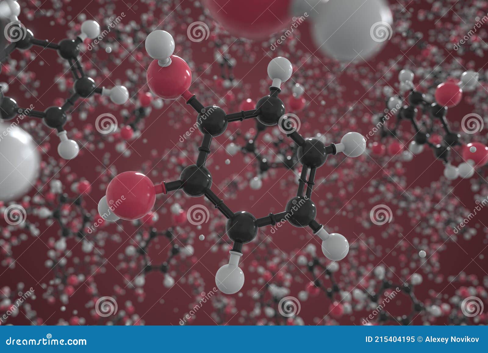 Catechol Molecule, Structural Chemical Formula, Ball-and-stick Model ...
