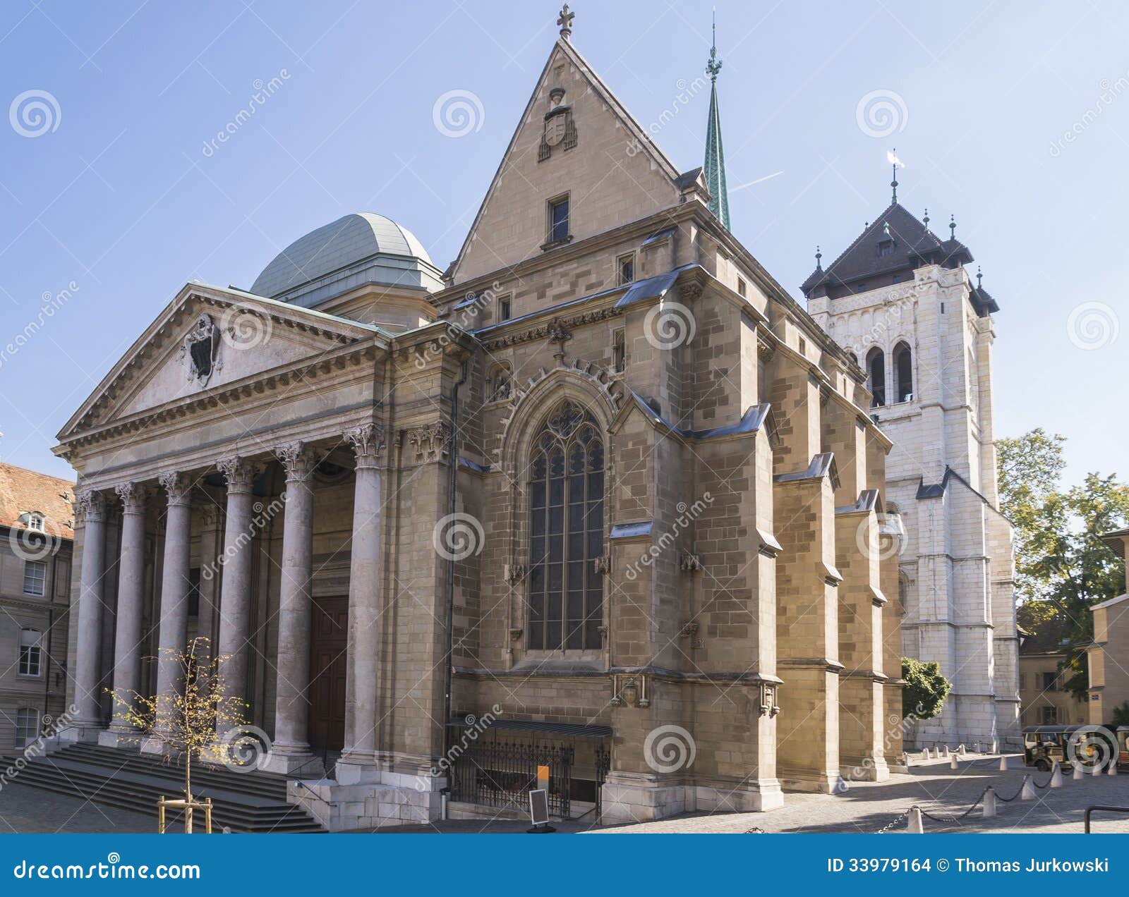 Catedral em Genebra foto de stock. Imagem de antiguidade - 33979164
