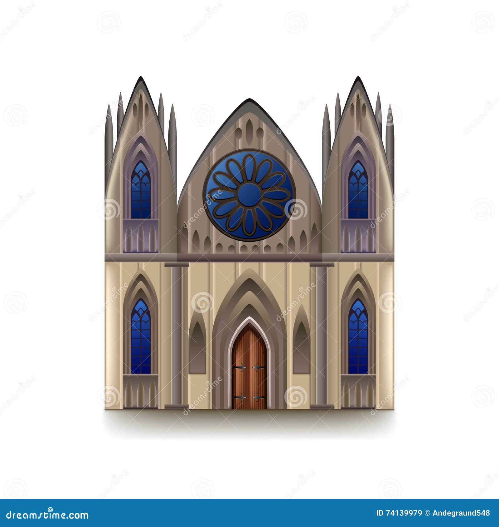 Catedral Gótica En El Vector Blanco Ilustración del Vector ...