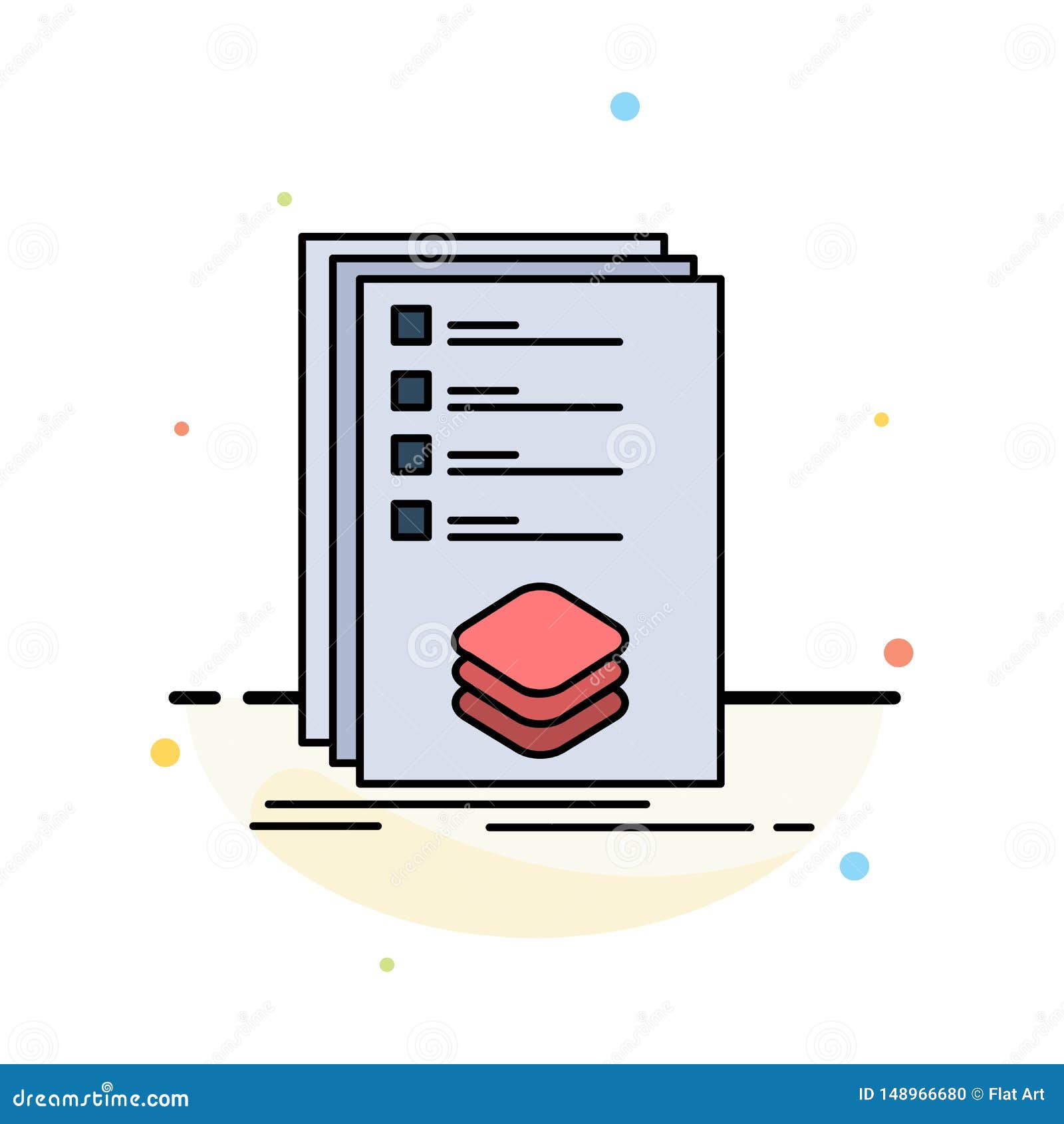 Categories, Check, List, Listing, Mark Flat Color Icon Vector Stock ...