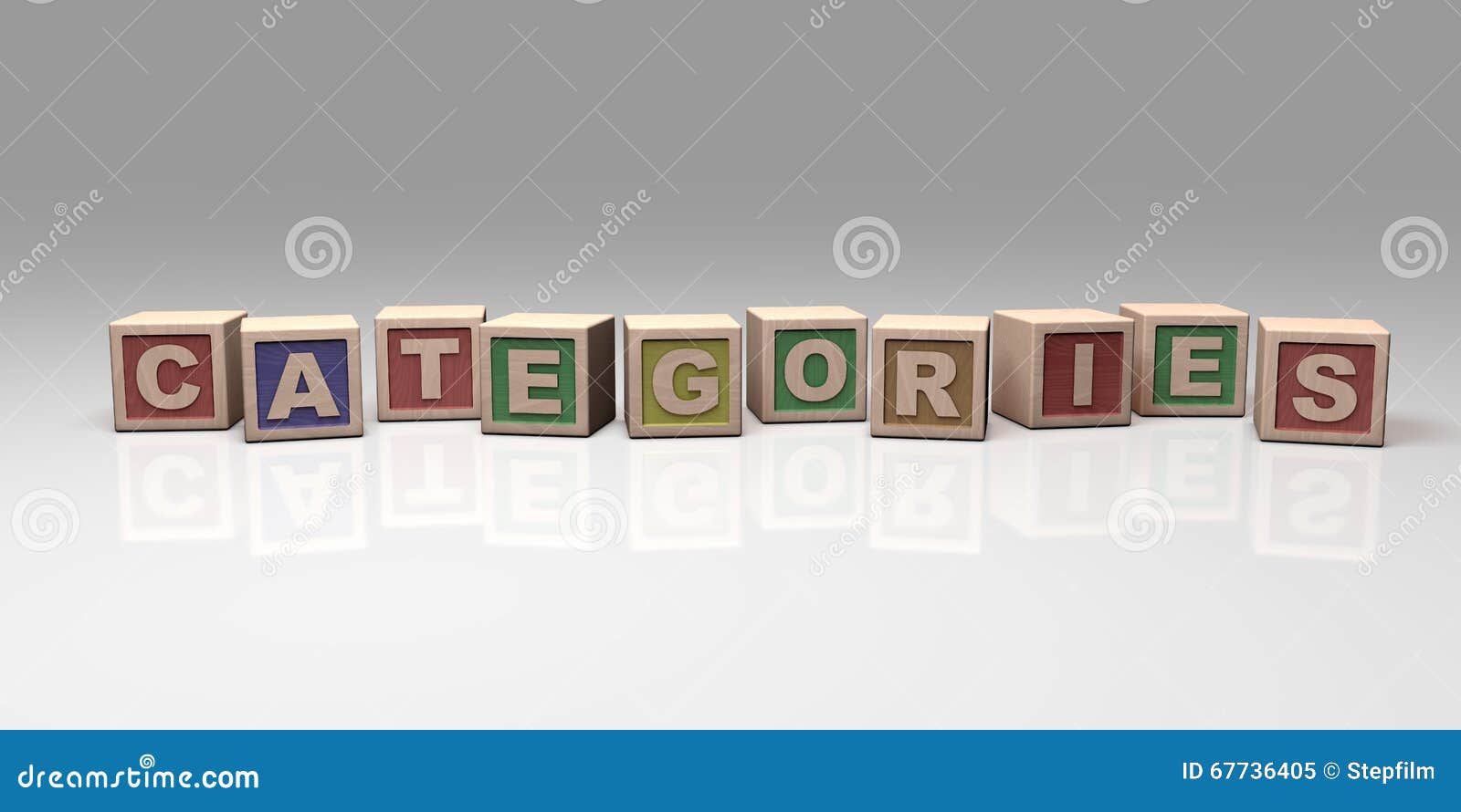CATEGORIES Written with Wooden Blocks Stock Illustration - Illustration ...