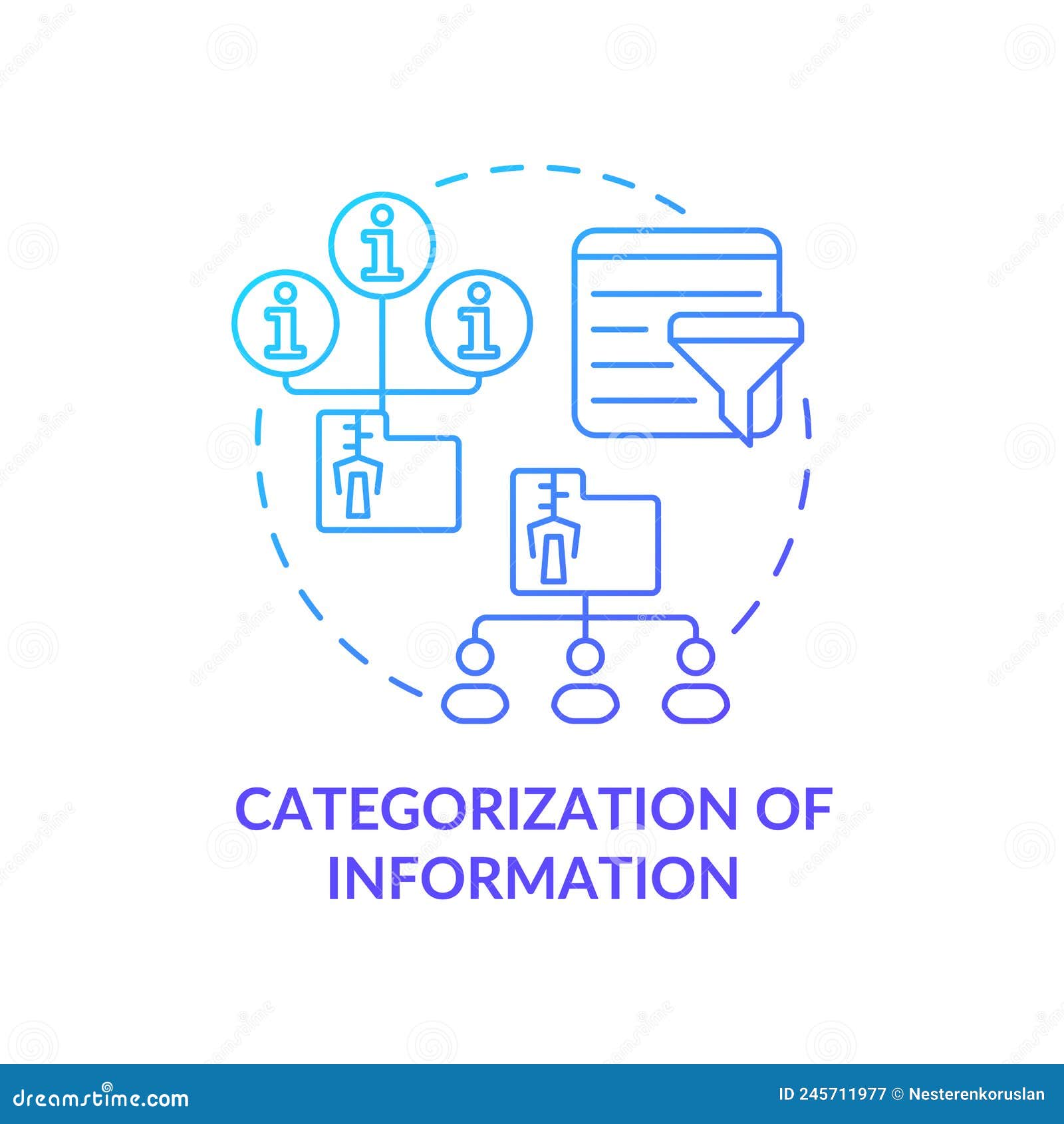 Categorization of Information Blue Gradient Concept Icon Stock Vector ...