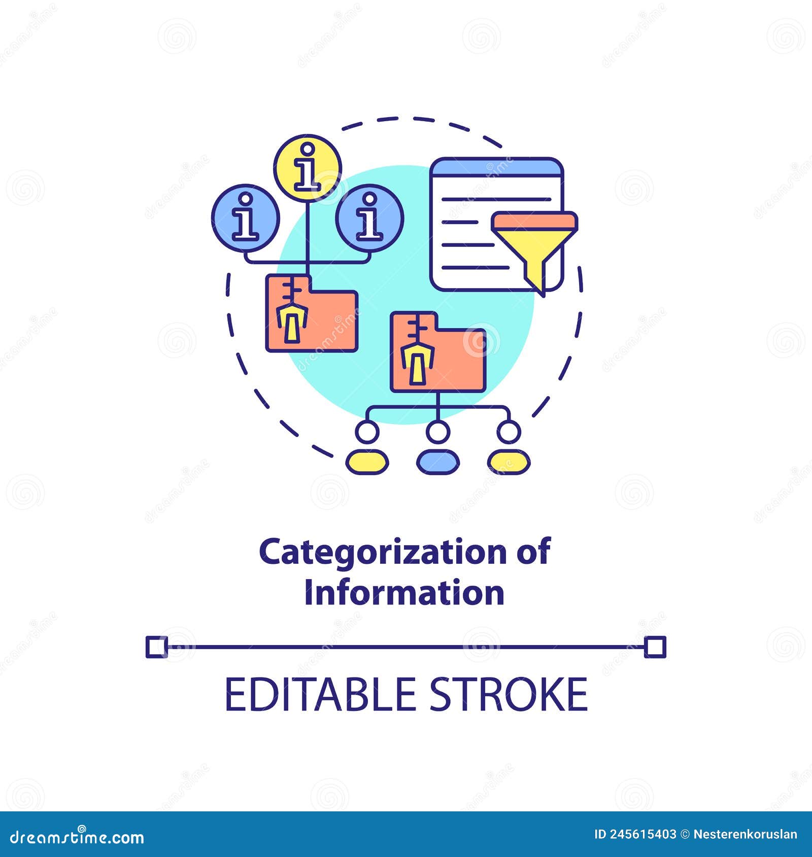 Categorization of Information Concept Icon Stock Vector - Illustration ...
