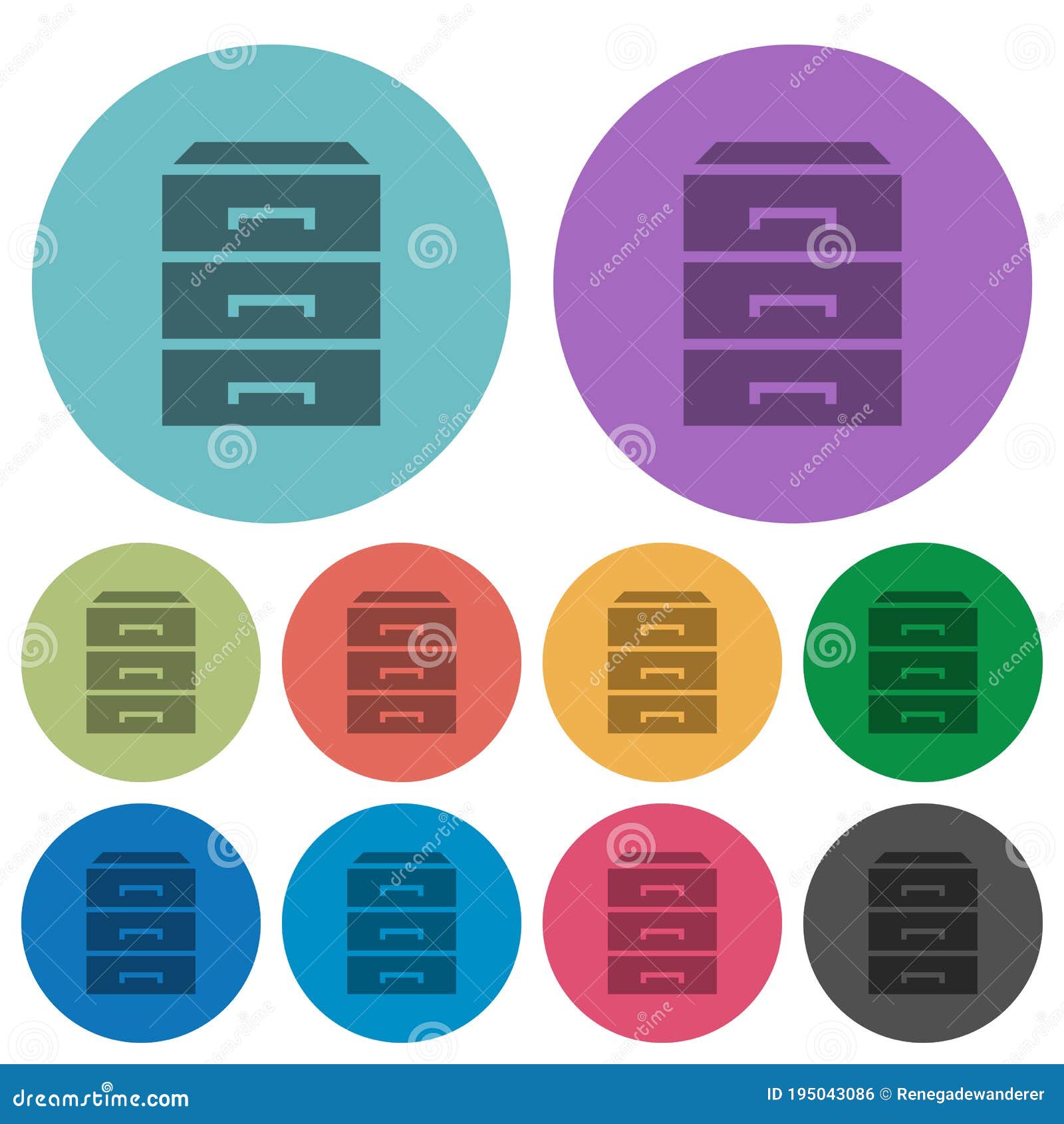 Categorize Color Darker Flat Icons Stock Vector - Illustration of ...