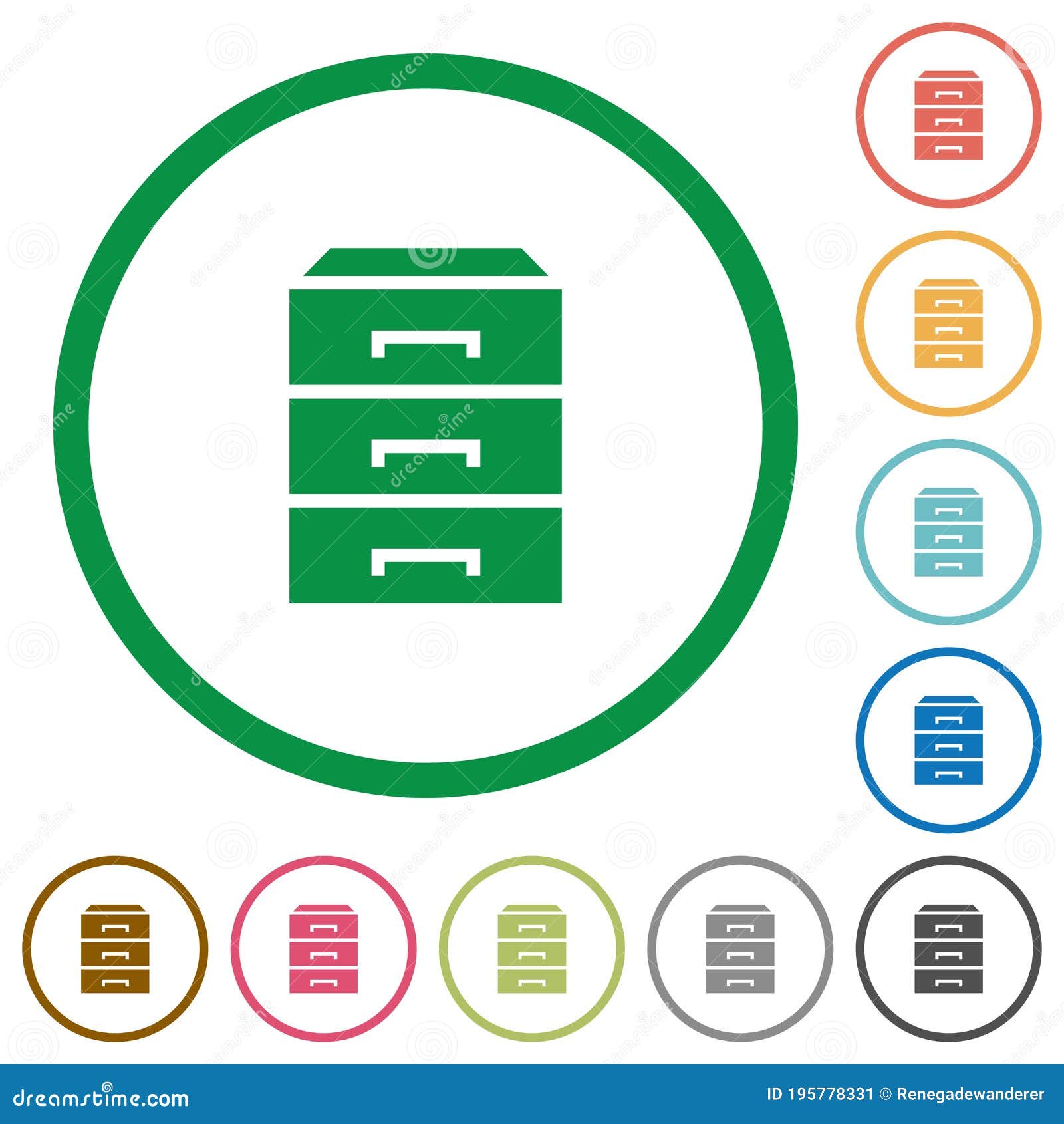 Categorize Flat White Icons In Square Backgrounds Vector Illustration ...