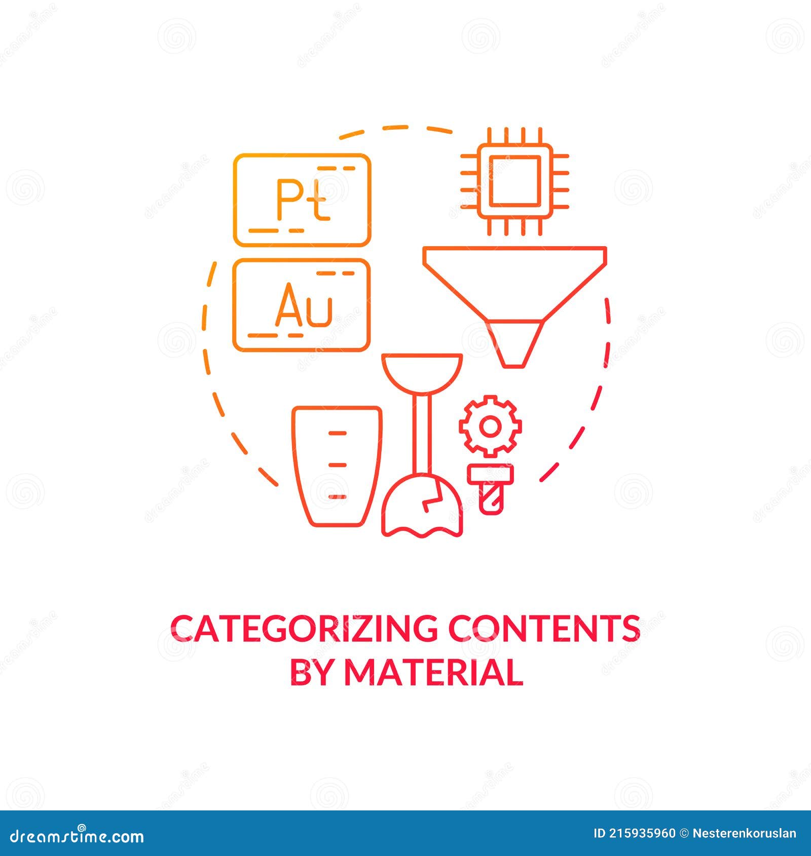 Categorizing Contents by Material Concept Icon Stock Vector ...