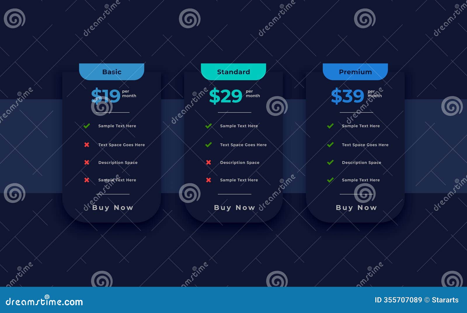 Premium Pricing And Membership Graphic W Different Options And Plans ...
