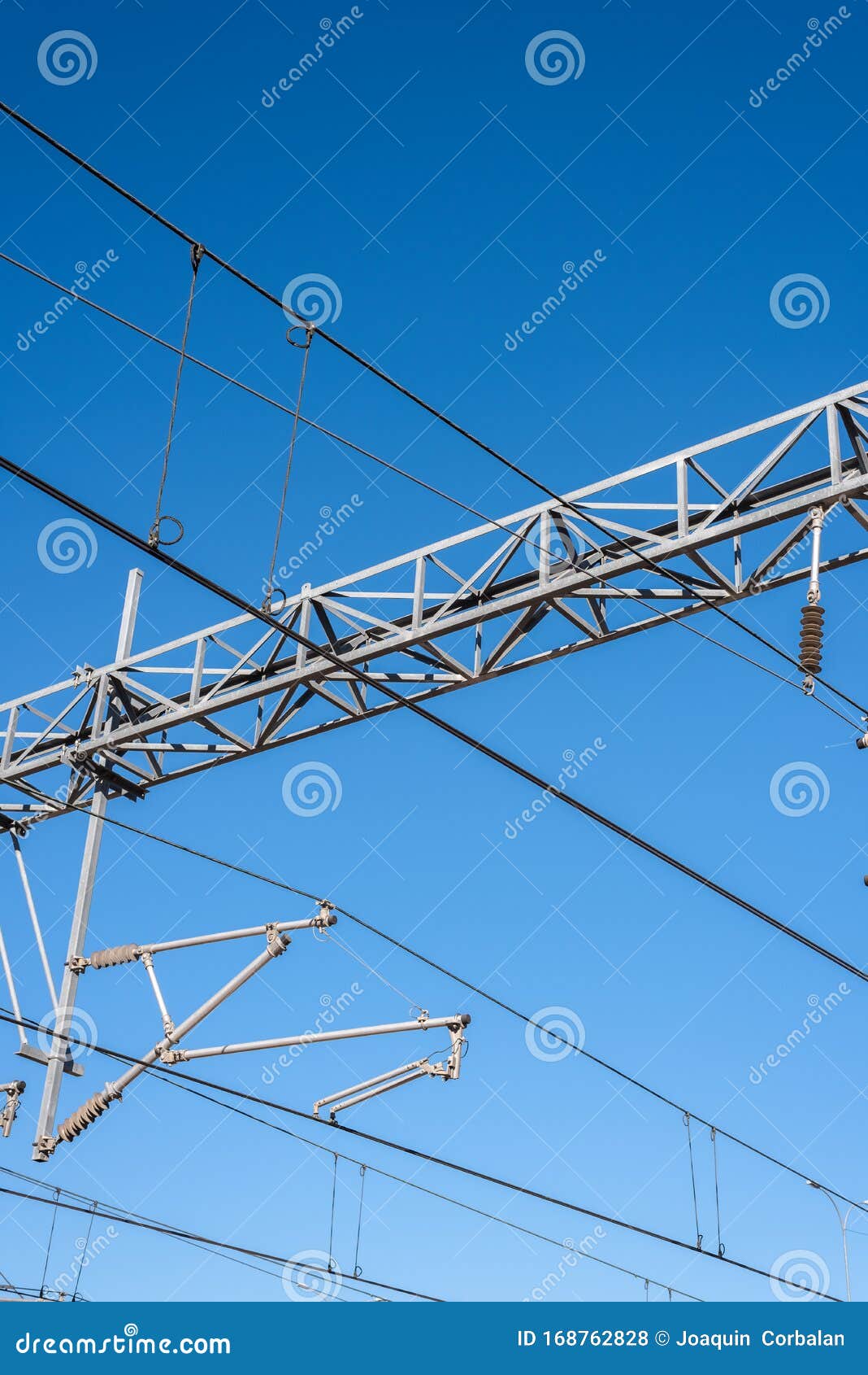 Catenary of an Electric Train Stock Photo - Image of network ...