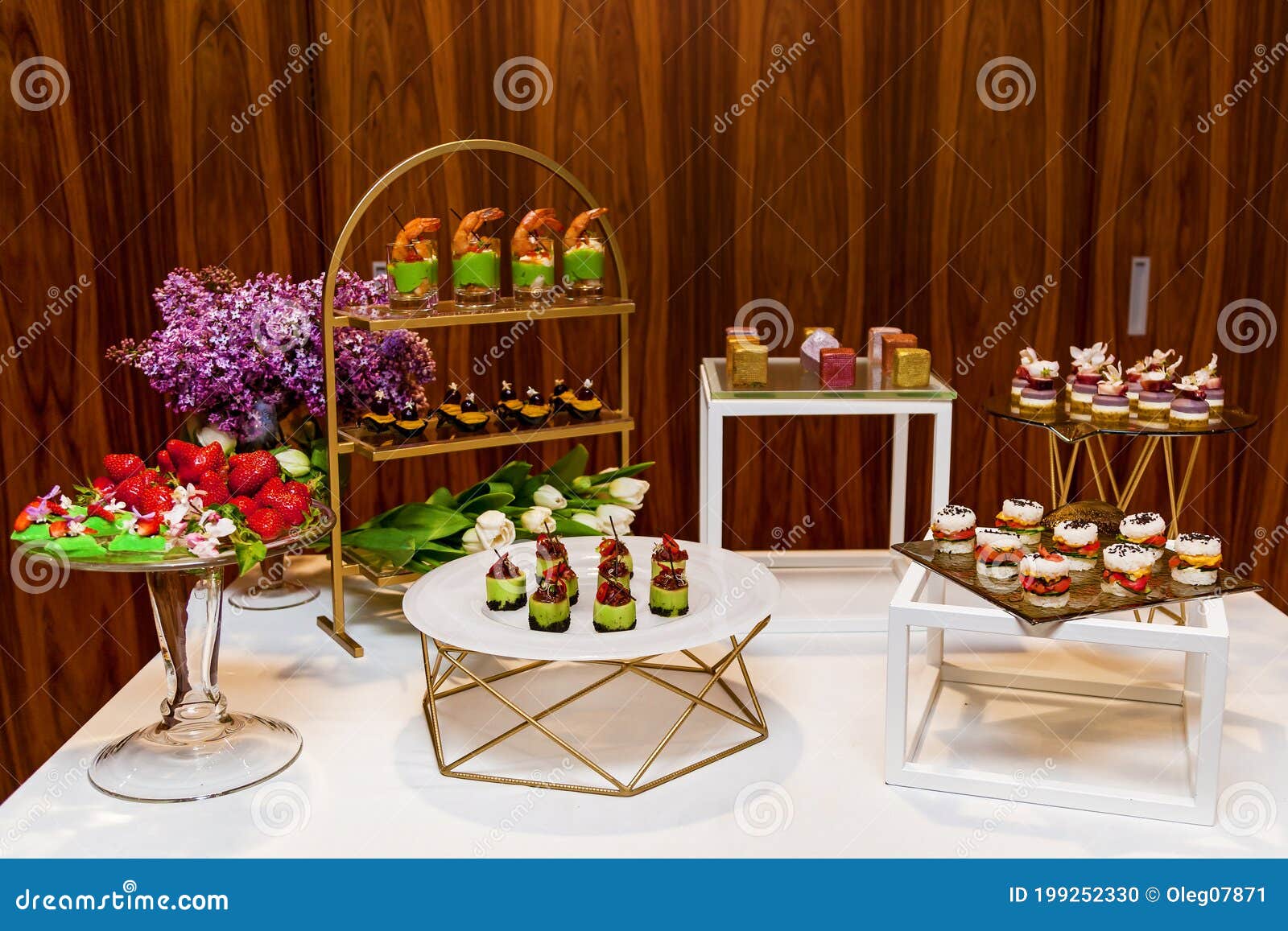 Catering, Assorted Snacks on Plates Stock Photo - Image of assorted ...