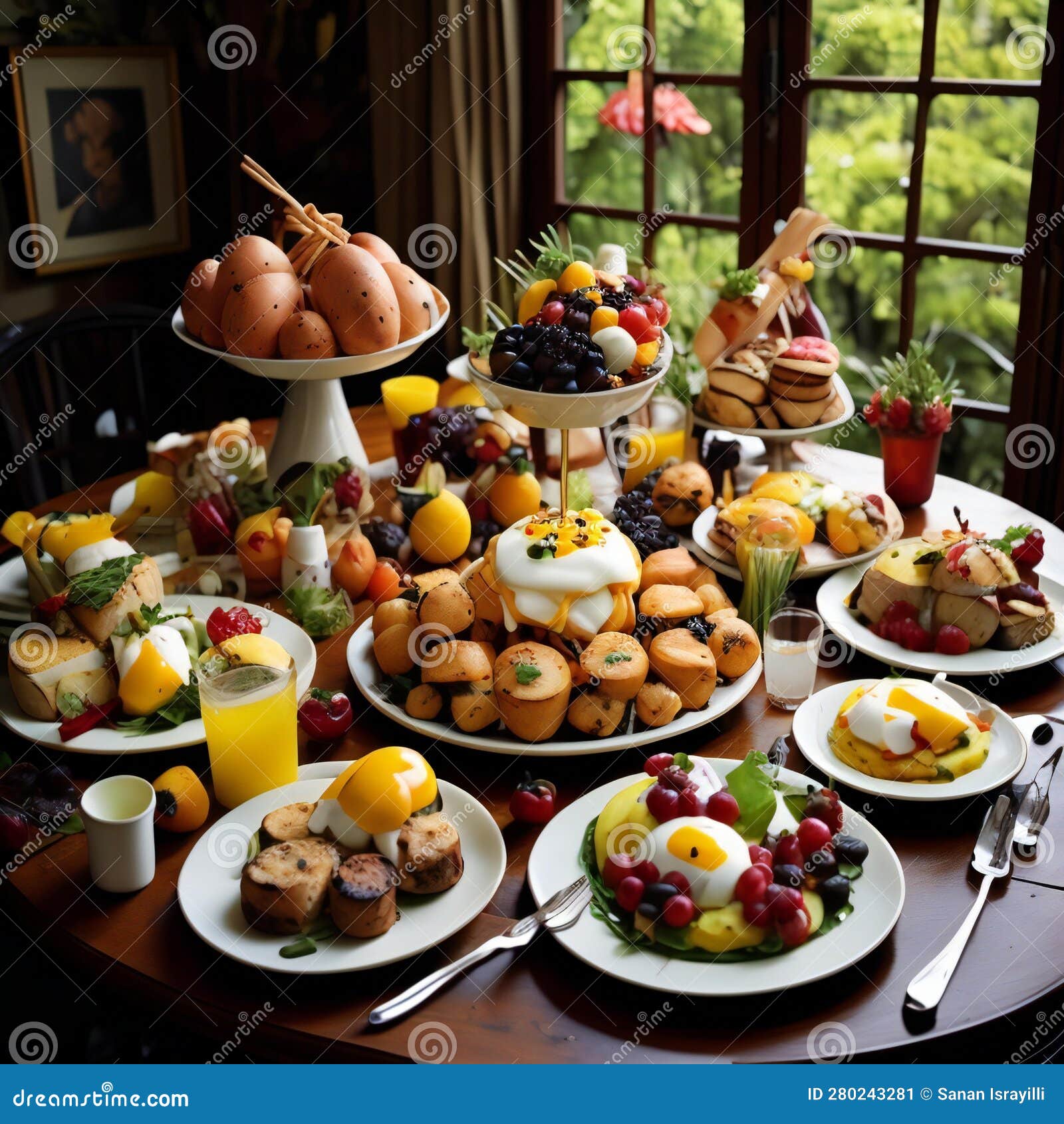 Catering Buffet with Different Kinds of Fruit and Berrys. Generative Ai ...