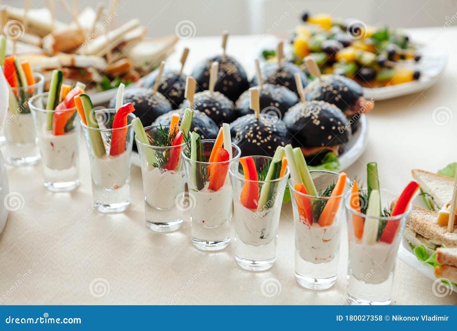 Catering, Buffet at the Event with Various Snacks. Stock Photo - Image ...